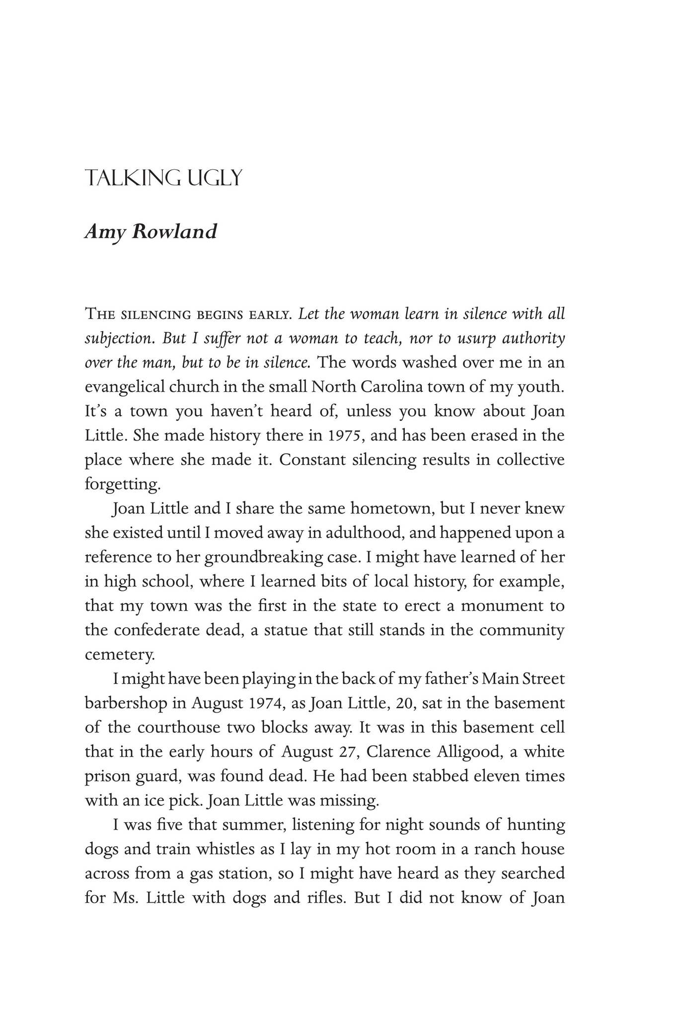 "Talking Ugly" by Amy Rowland by newletters - Issuu
