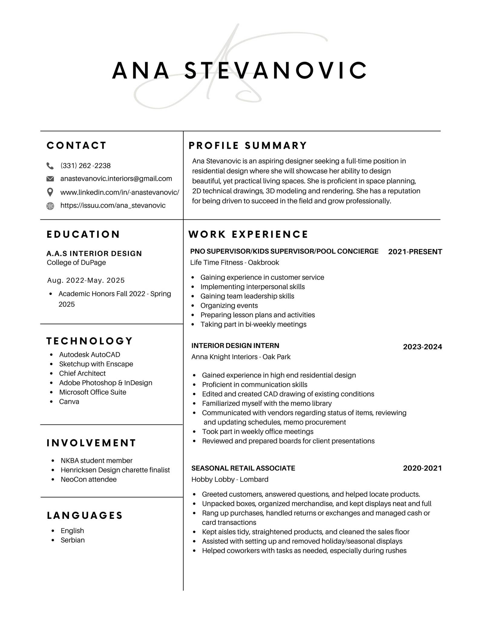 Ana's Resume by Ana_Stevanovic - Issuu