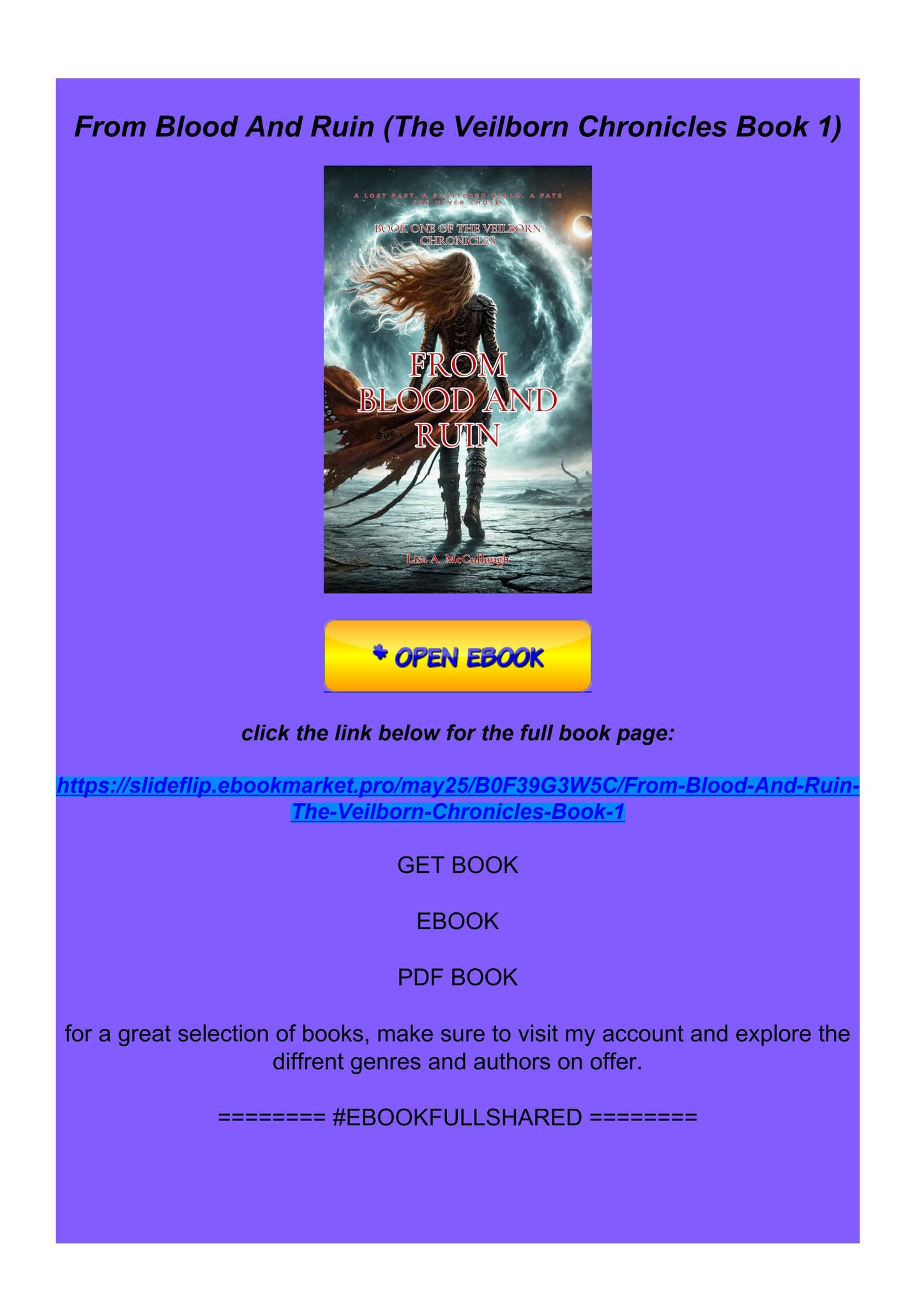 [PDF READ] Free From Blood And Ruin (The Veilborn Chronicles Book 1) by ...