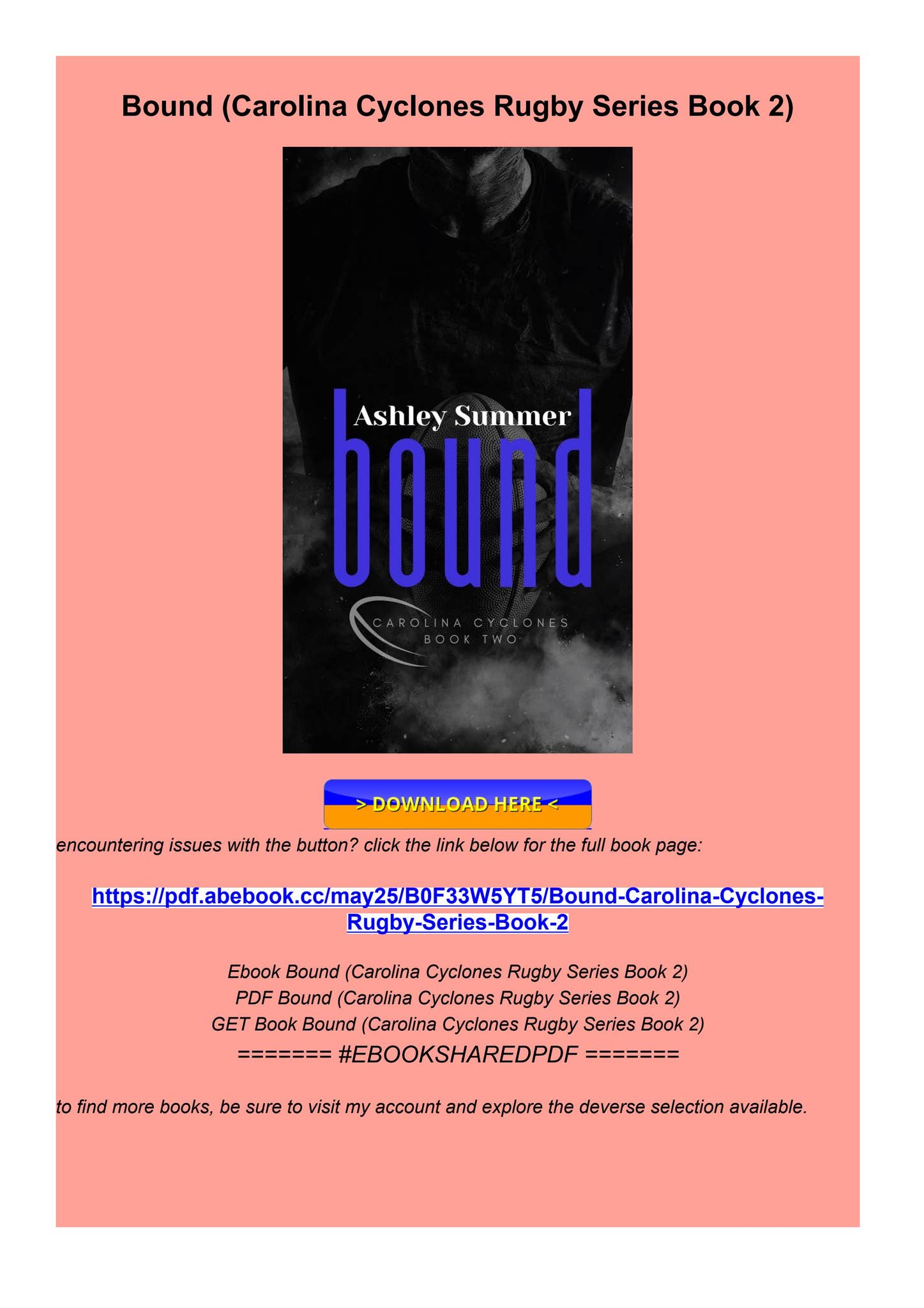 PDF_ Bound (Carolina Cyclones Rugby Series Book 2) by emiliamccarthya ...