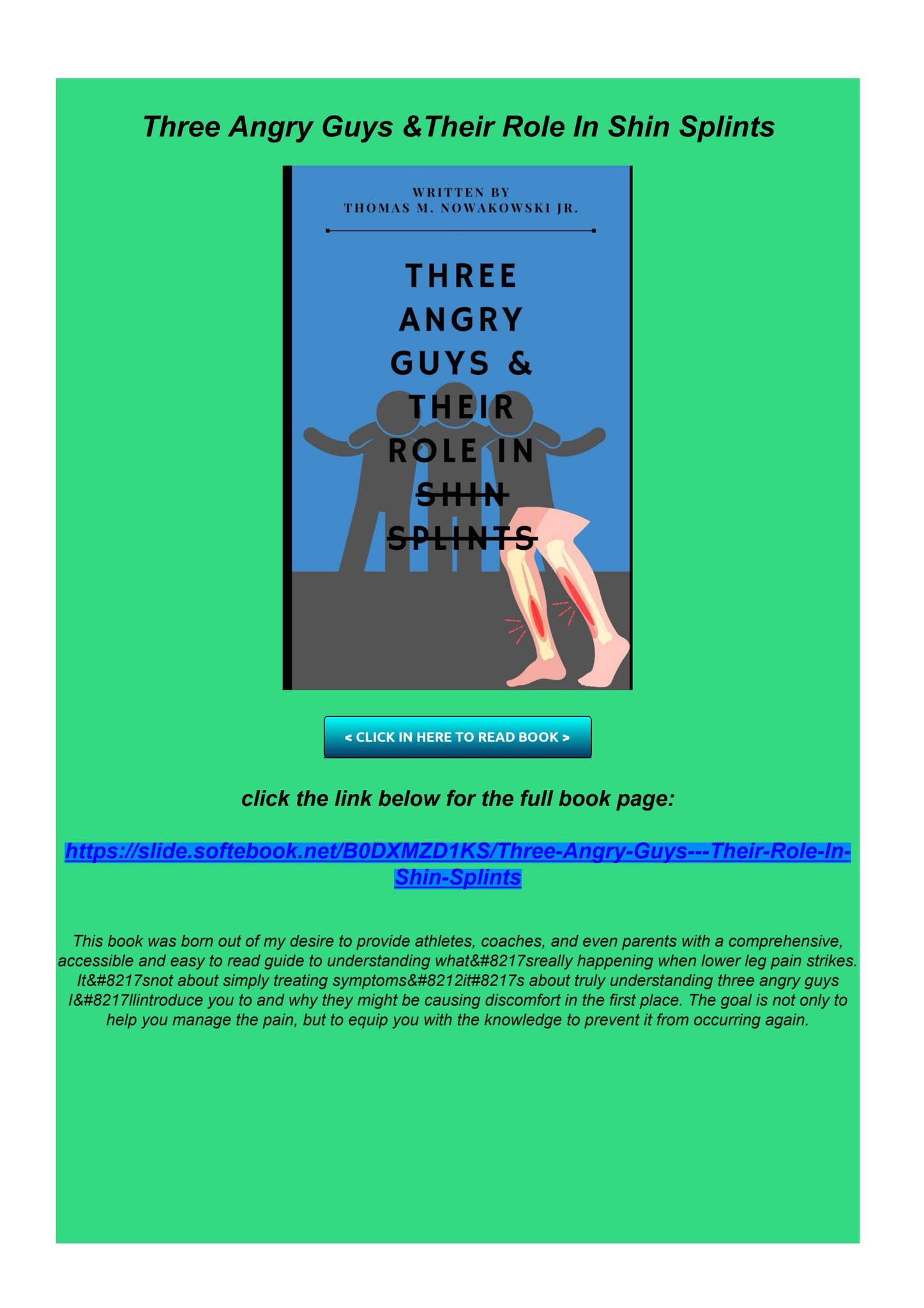 PDF Read Three Angry Guys & Their Role In Shin Splints by ...