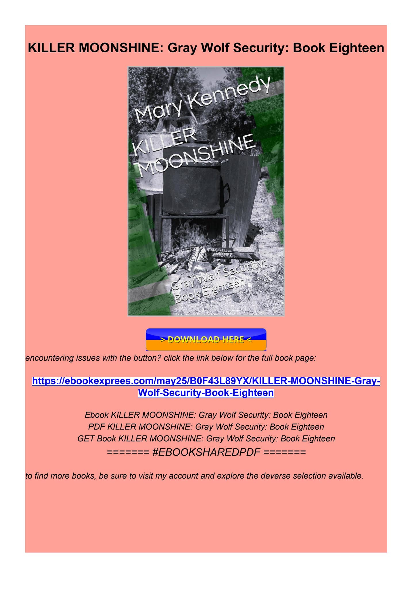 PDF KILLER MOONSHINE: Gray Wolf Security: Book Eighteen by jessicacarteraa - Issuu