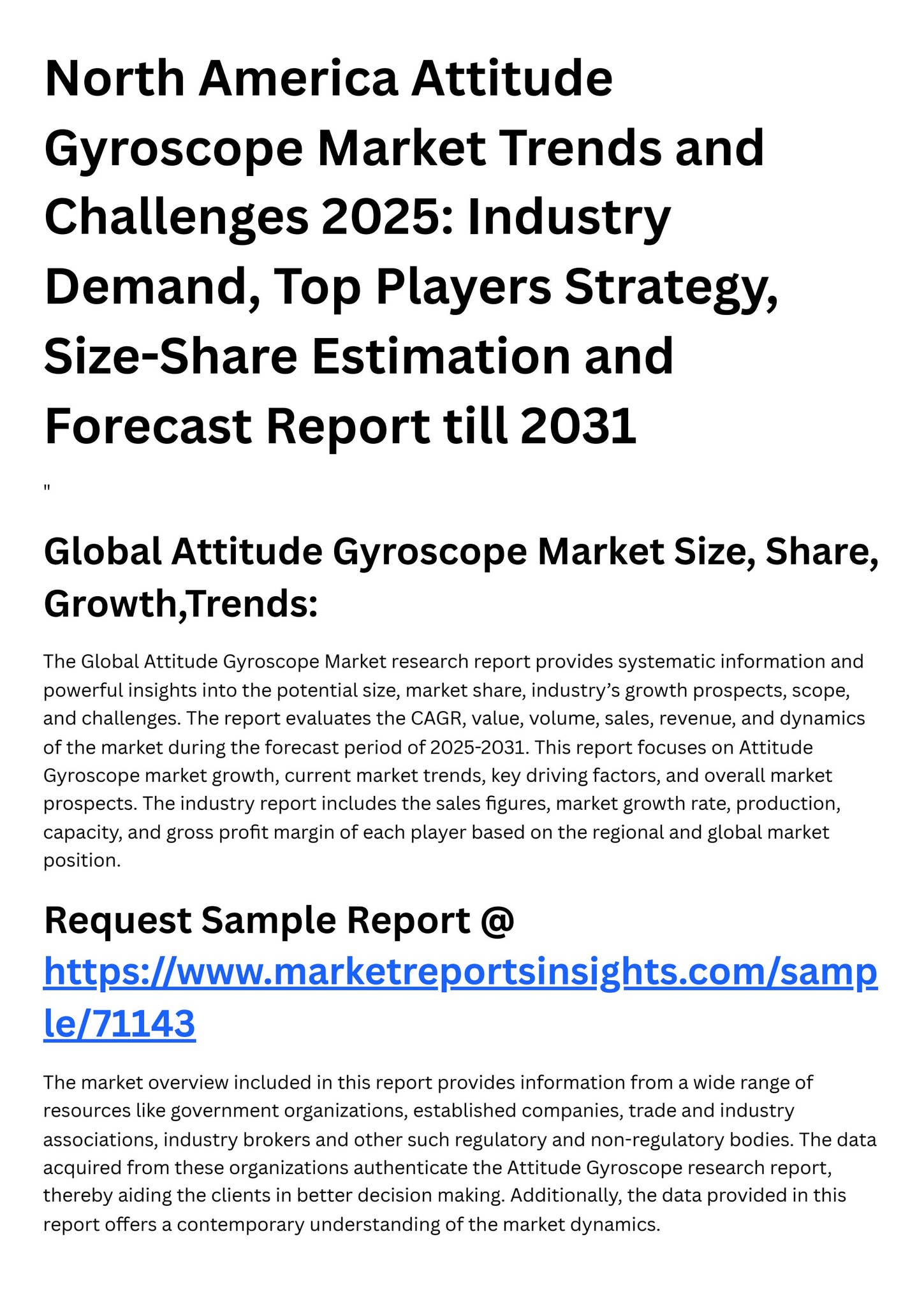 North America Attitude Gyroscope Market Trends and Challenges 2025 ...