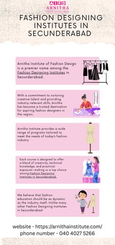 Fashion Designing Institutes in Secunderabad (2) by Arnitha Fashion - Issuu