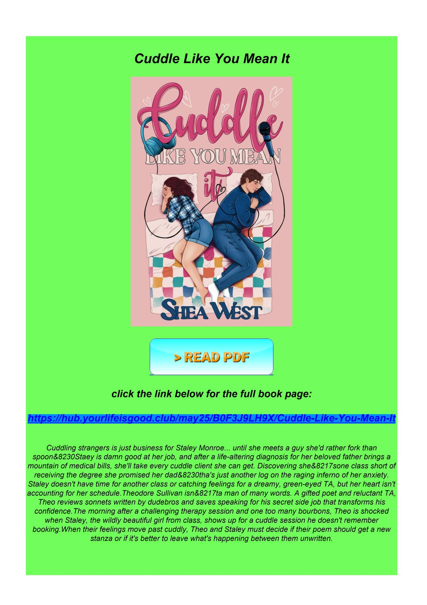 PDF Read Online Cuddle Like You Mean It by eviekellyasf - Issuu