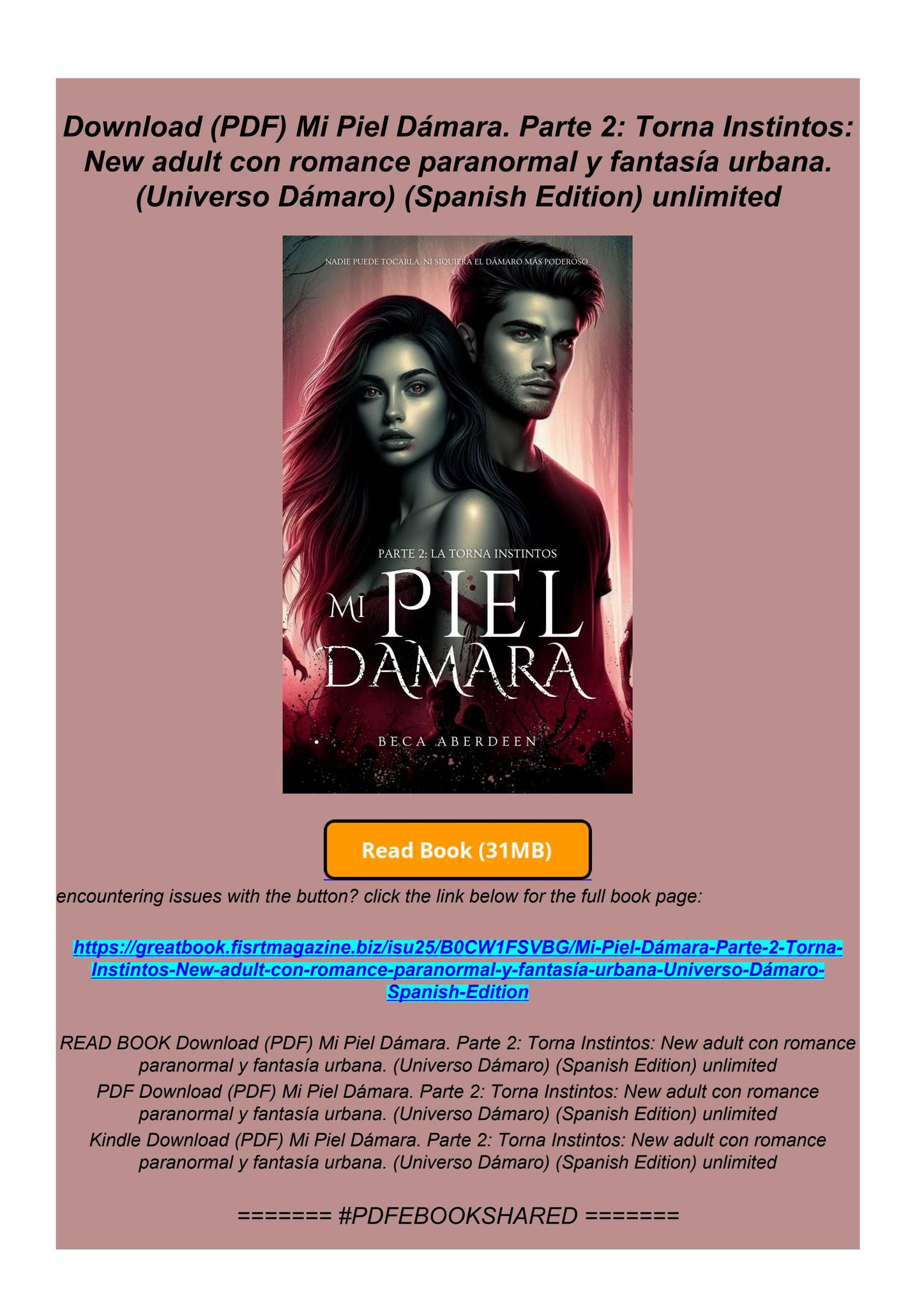 Download (PDF) Mi Piel Dámara. Parte 2: Torna Instintos: New adult con romance paranormal y ...