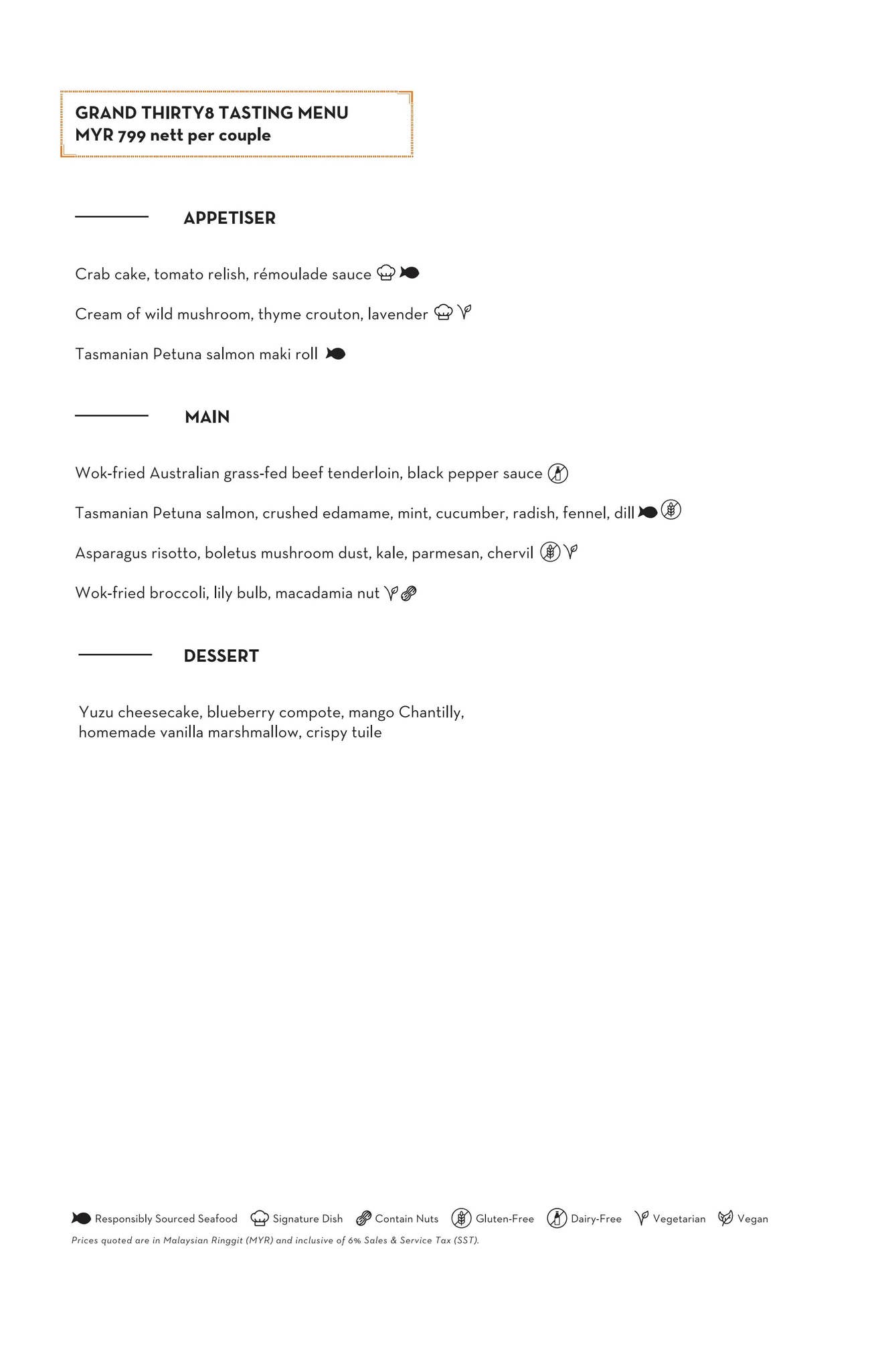 Menu: THIRTY8 A La Carte by Grand Hyatt Kuala Lumpur - Issuu