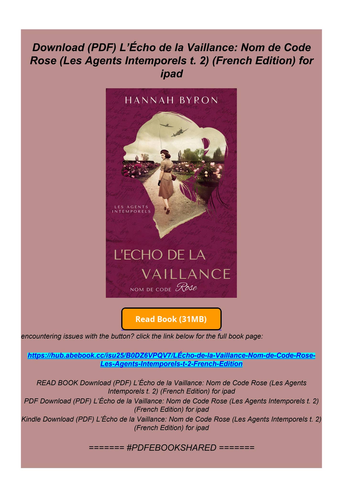 L’Écho-de-la-Vaillance-Nom-de-Code-Rose-Les-Agents-Intemporels-t-2-French-Edition by ...