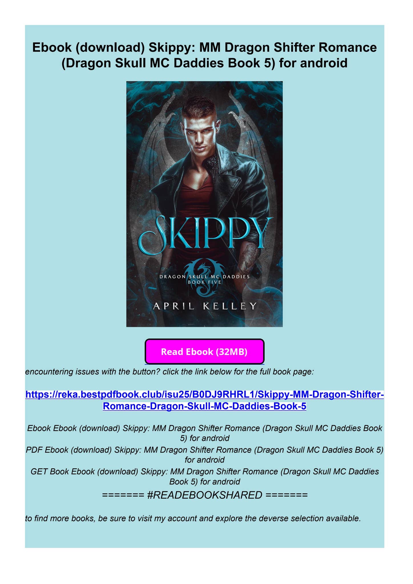 Ebook (download) Skippy: MM Dragon Shifter Romance (Dragon Skull MC Daddies Book 5) for android ...