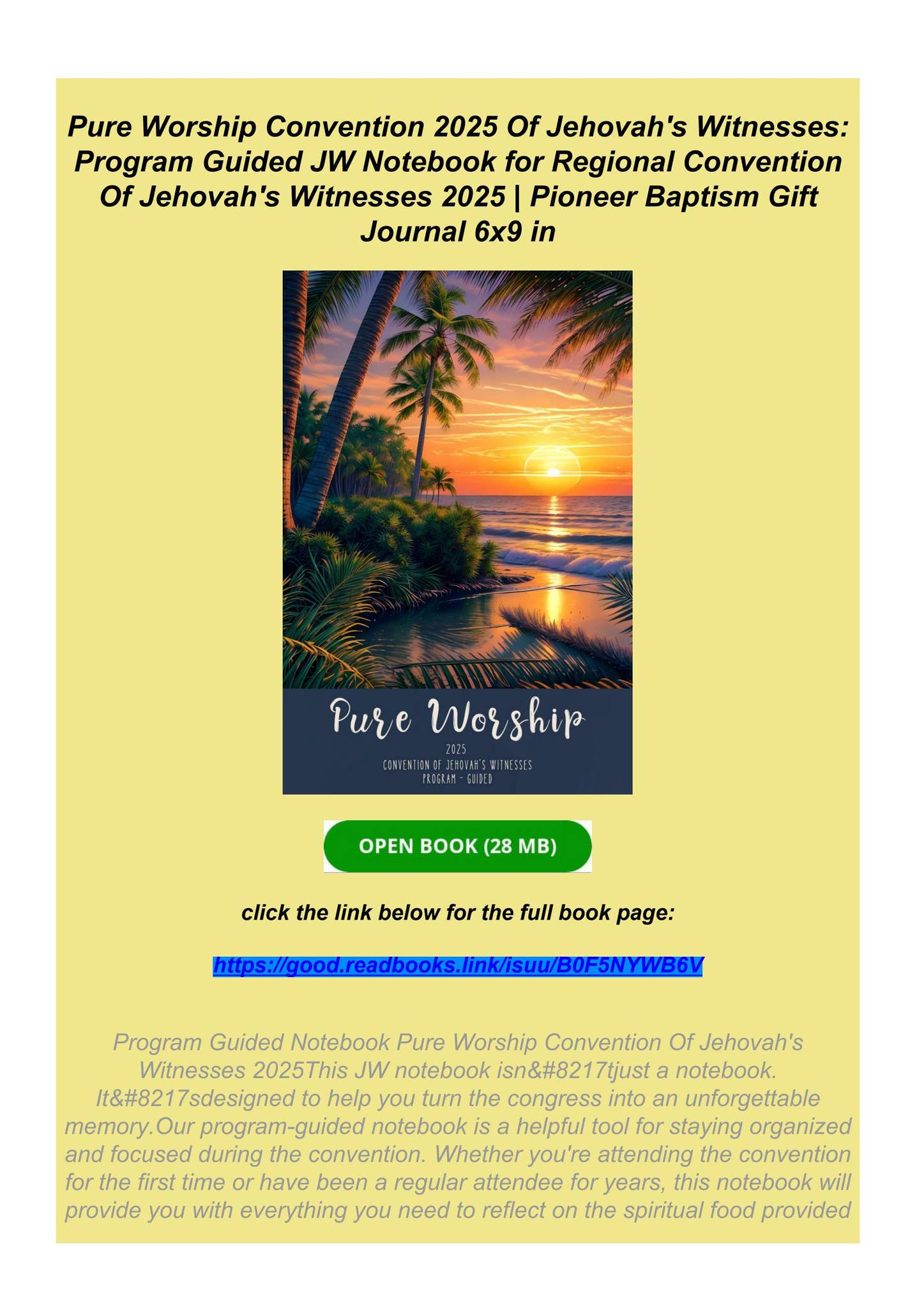 Download Pure Worship Convention 2025 Of Jehovah's Witnesses: Program ...