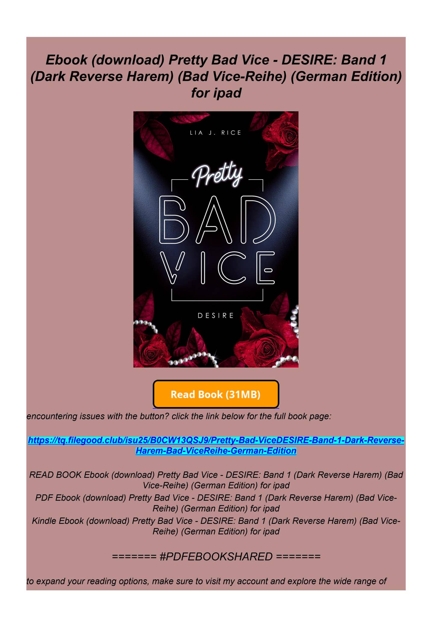 Ebook (download) Pretty Bad Vice - DESIRE: Band 1 (Dark Reverse Harem ...