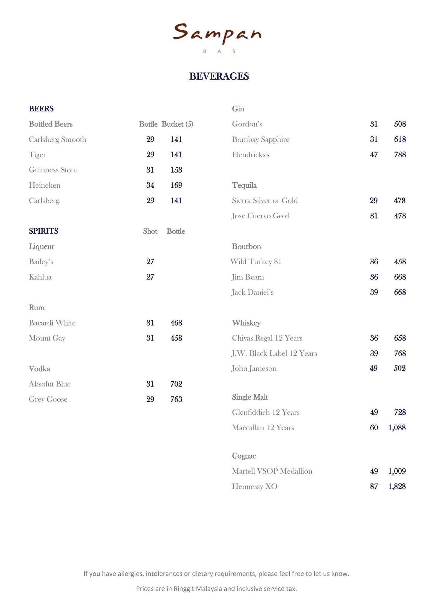 MENU: Sampan Bar À La Carte Menu by Hyatt Regency Kuantan Resort - Issuu