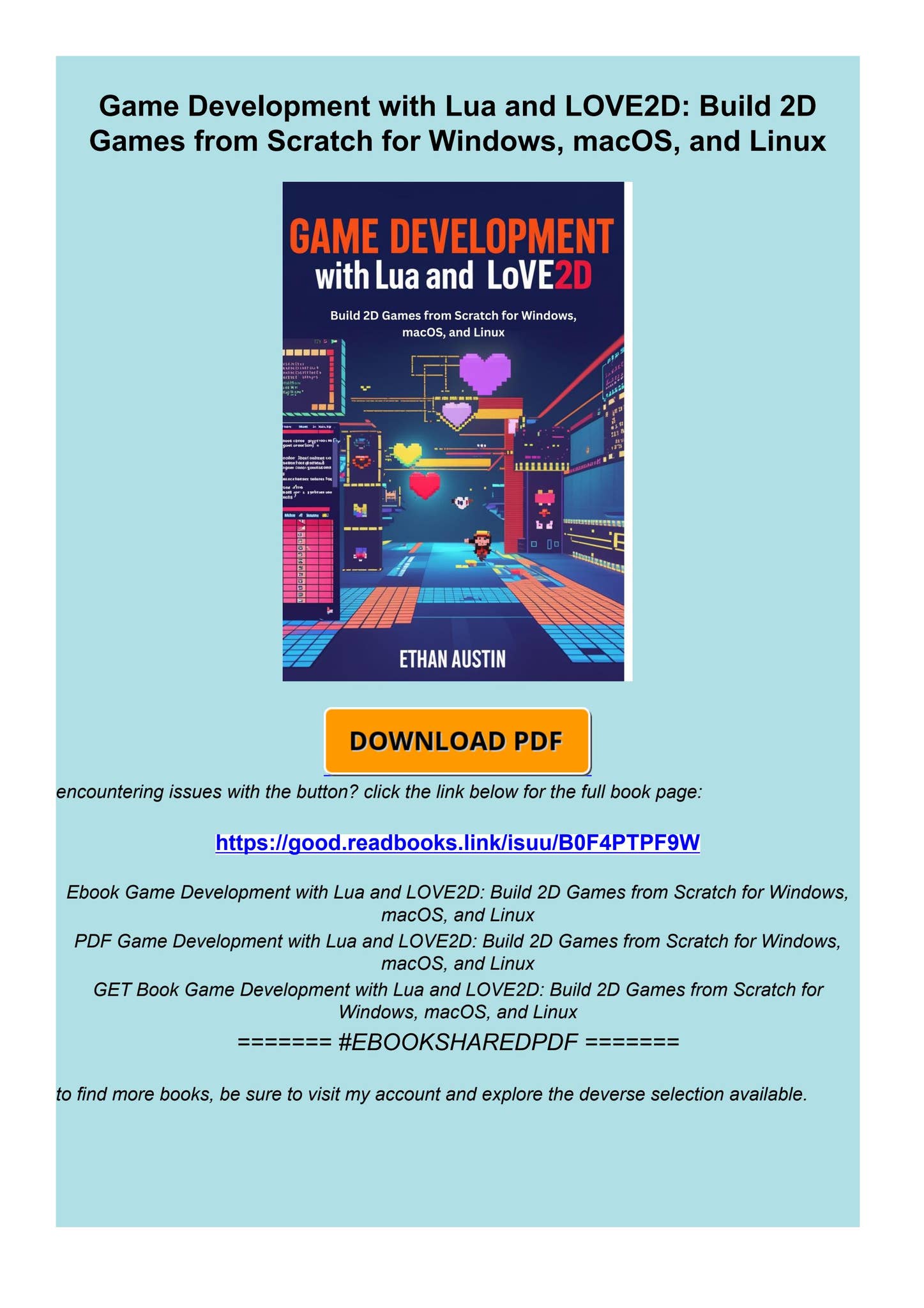 Game-Development-with-Lua-and-LOVE2D-Build-2D-Games-from-Scratch-for-Windows-macOS-and-Linux by ...