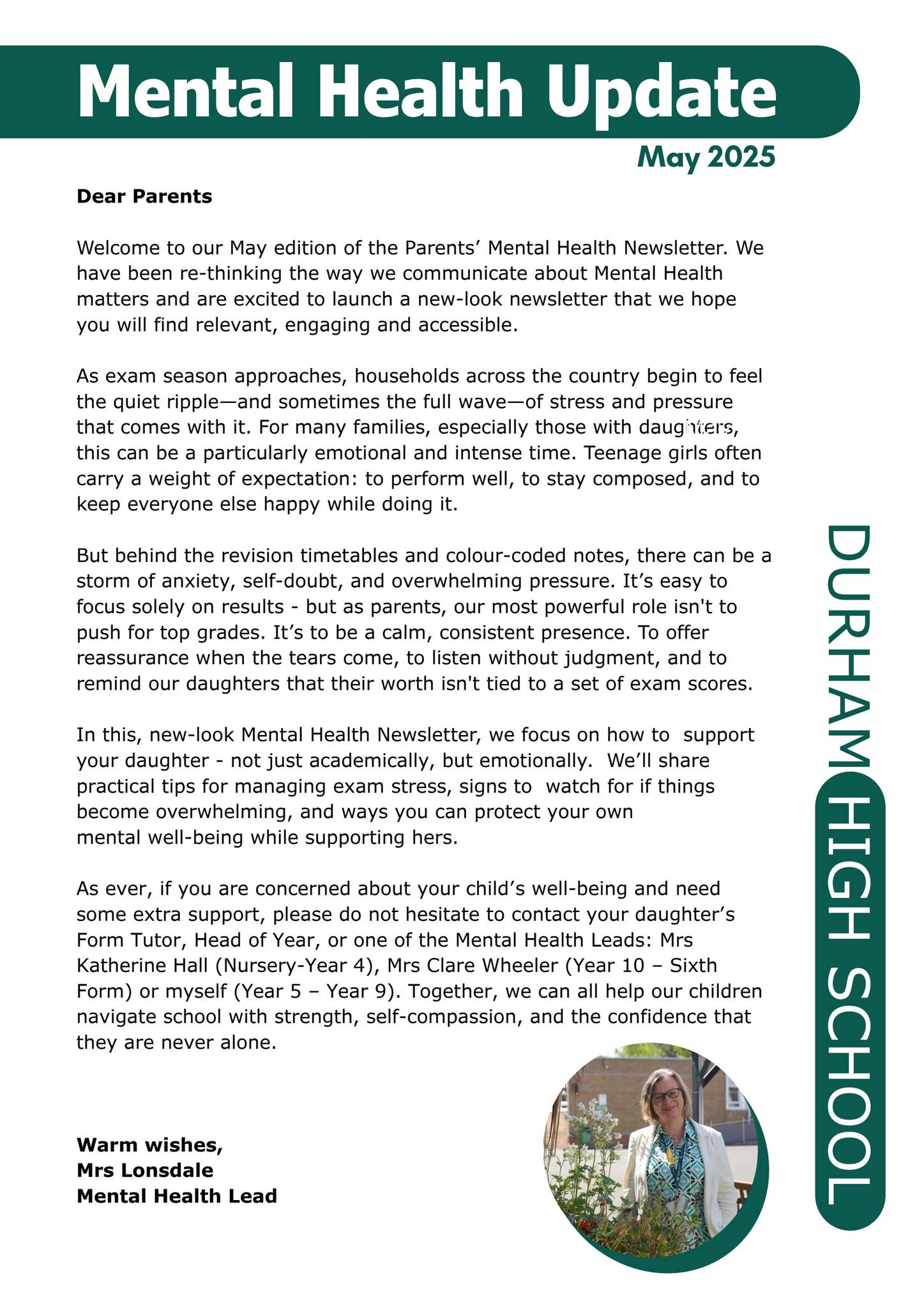 May Mental Health Awareness Newsletter by Durham High School - Issuu