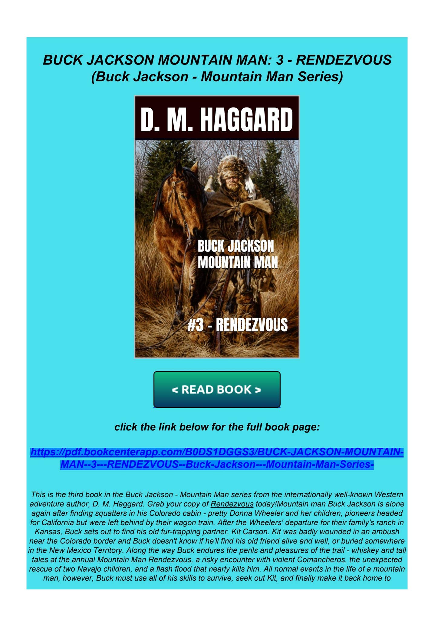 Ebook PDF BUCK JACKSON MOUNTAIN MAN: 3 - RENDEZVOUS (Buck Jackson ...
