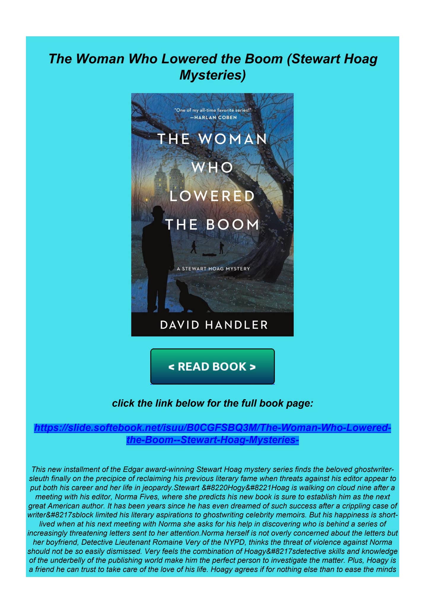REad Boook The Woman Who Lowered the Boom (Stewart Hoag Mysteries) by ...