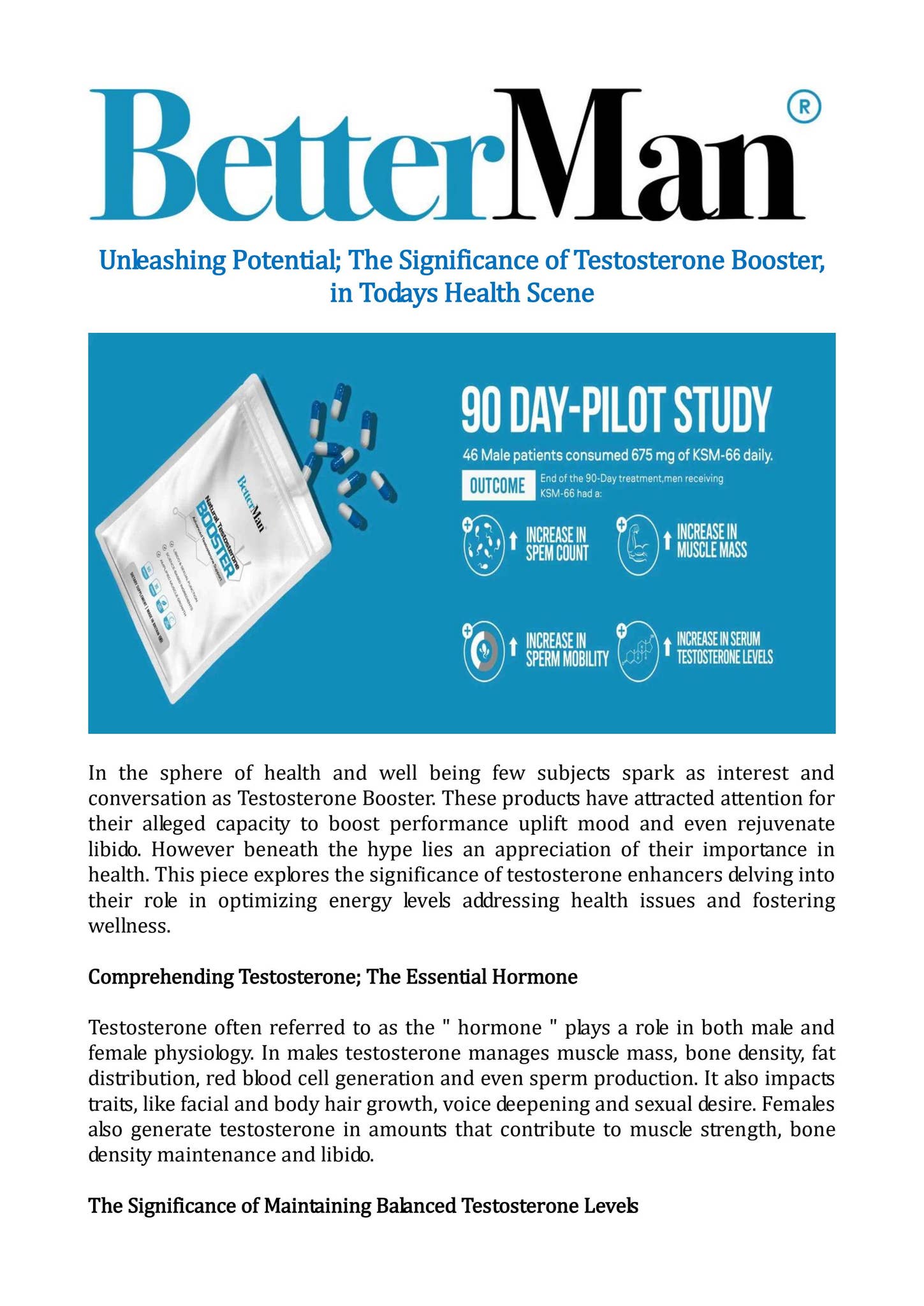 Unleashing Potential; The Significance of Testosterone Booster, in ...