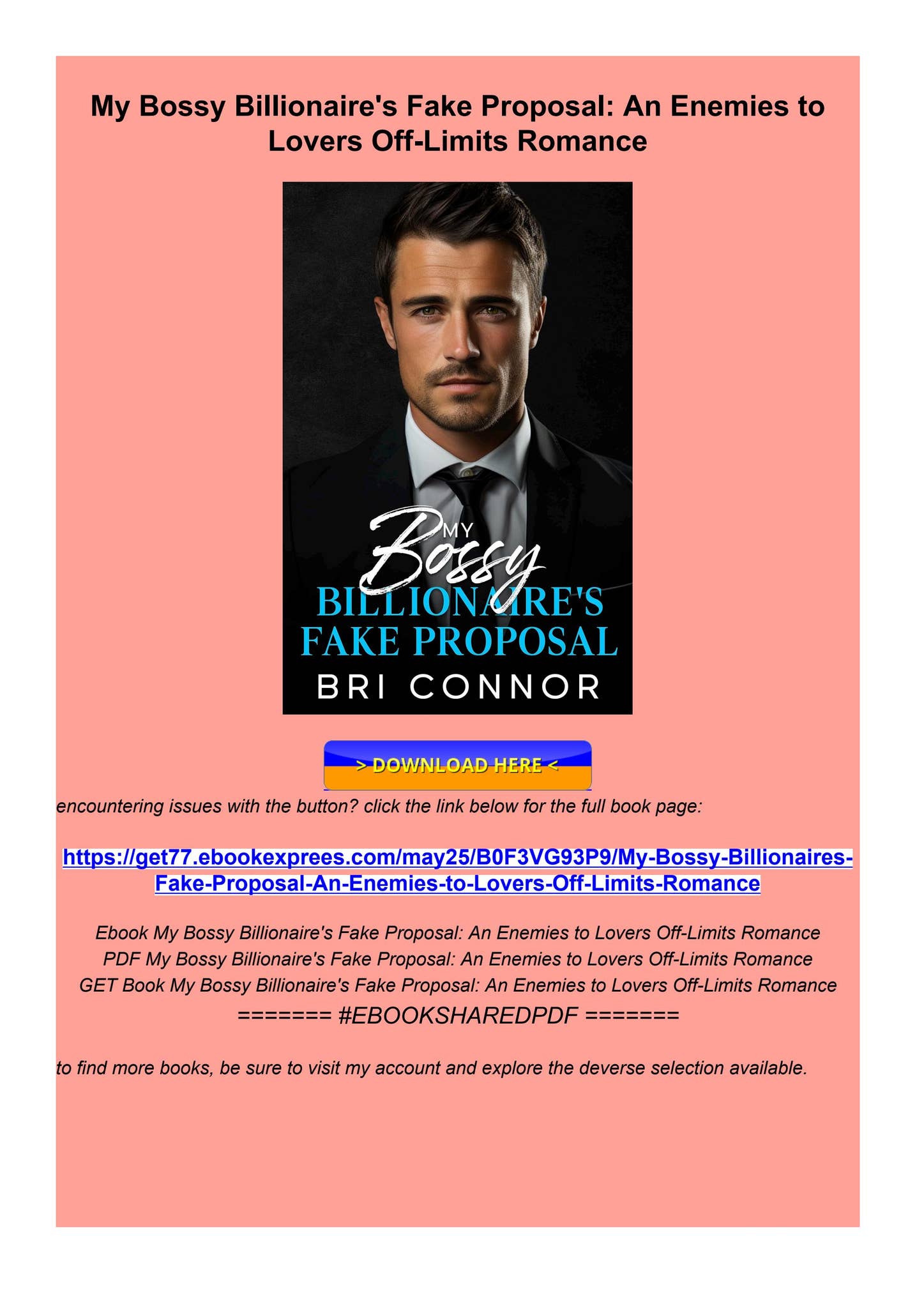 PDF My Bossy Billionaire's Fake Proposal: An Enemies to Lovers Off-Lim ...