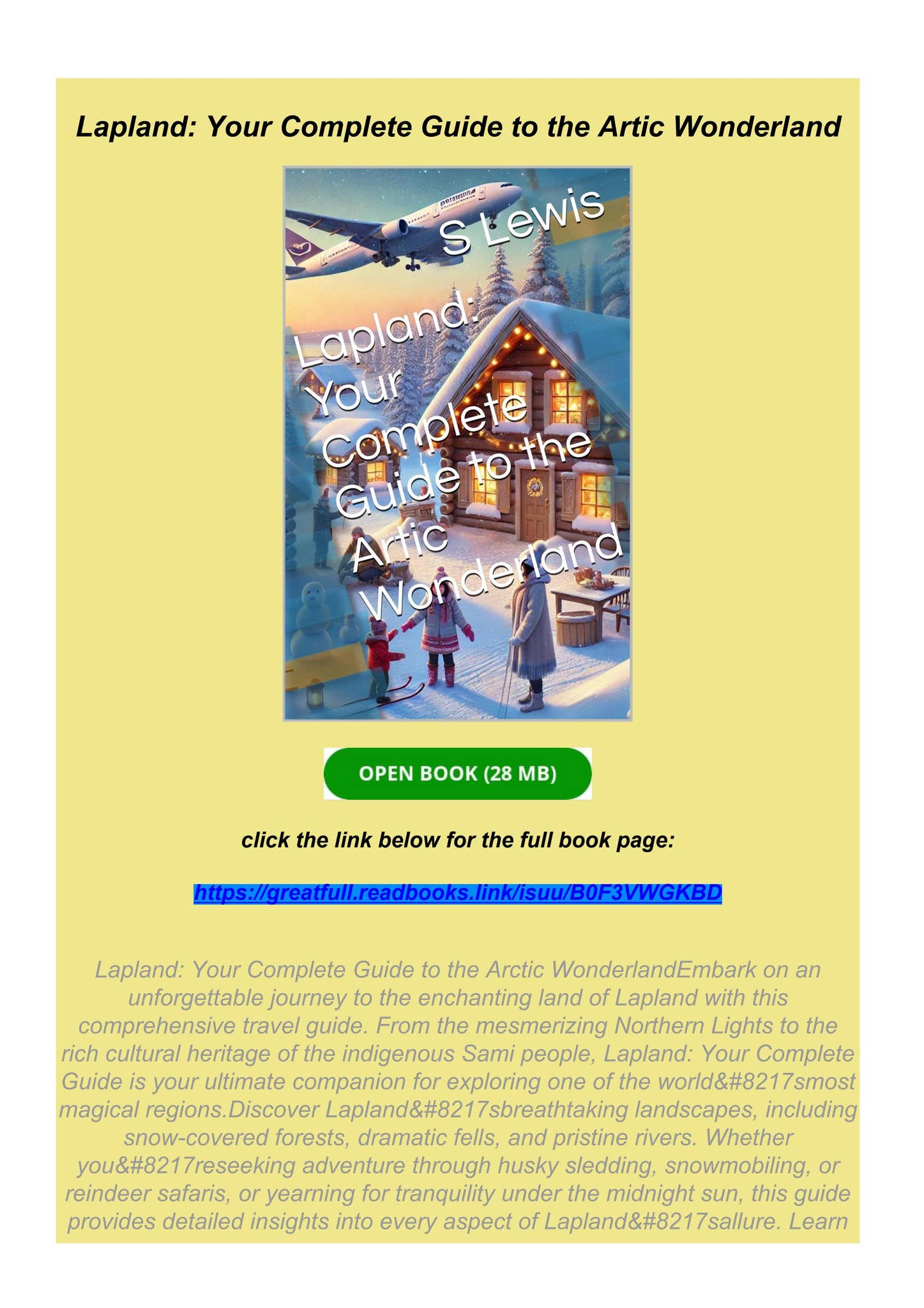 DOWNLOAD PDF Lapland: Your Complete Guide to the Artic Wonderland by moseslove - Issuu