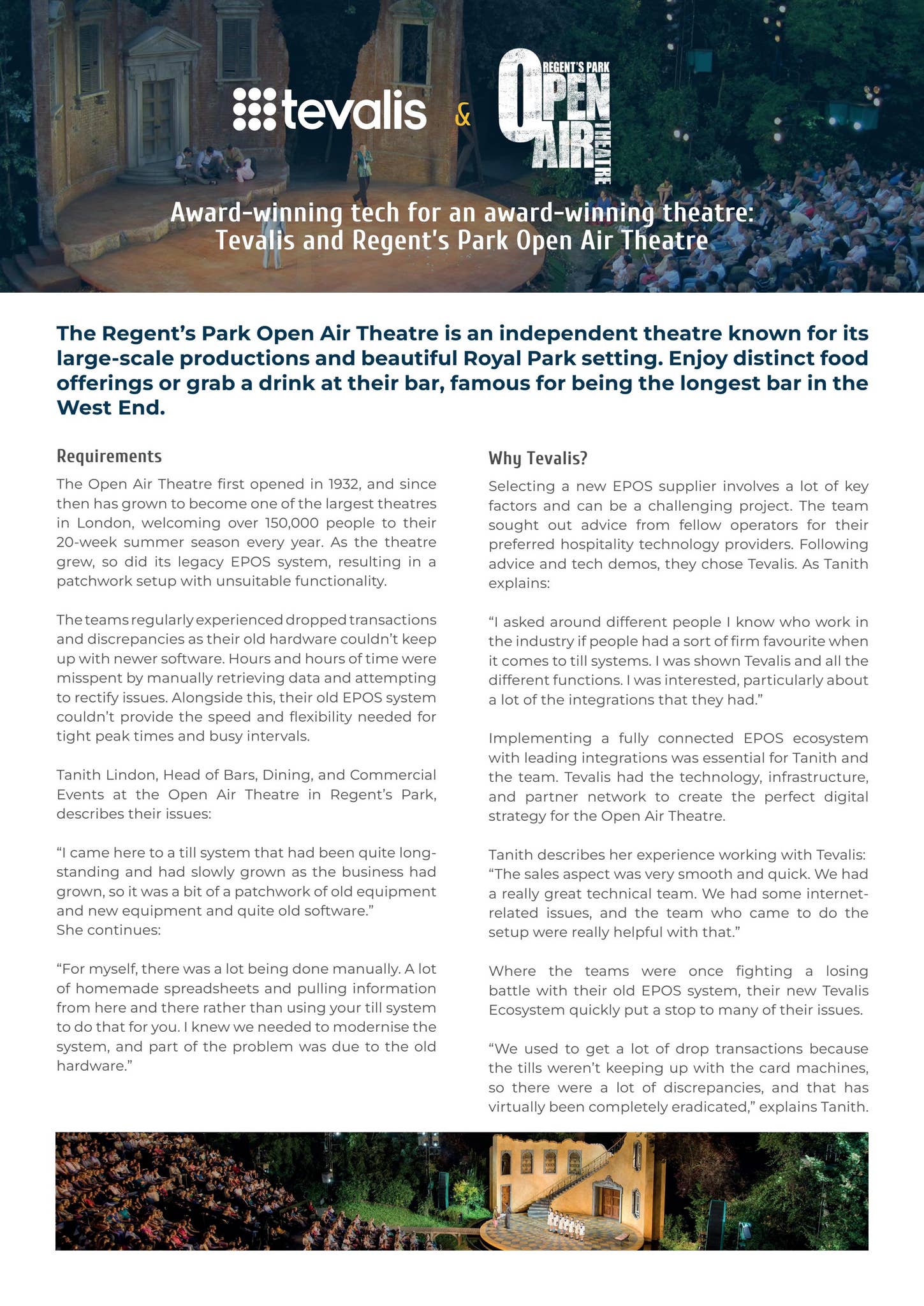 Regent's Park Open Air Theatre Case Study by Tevalis - Issuu