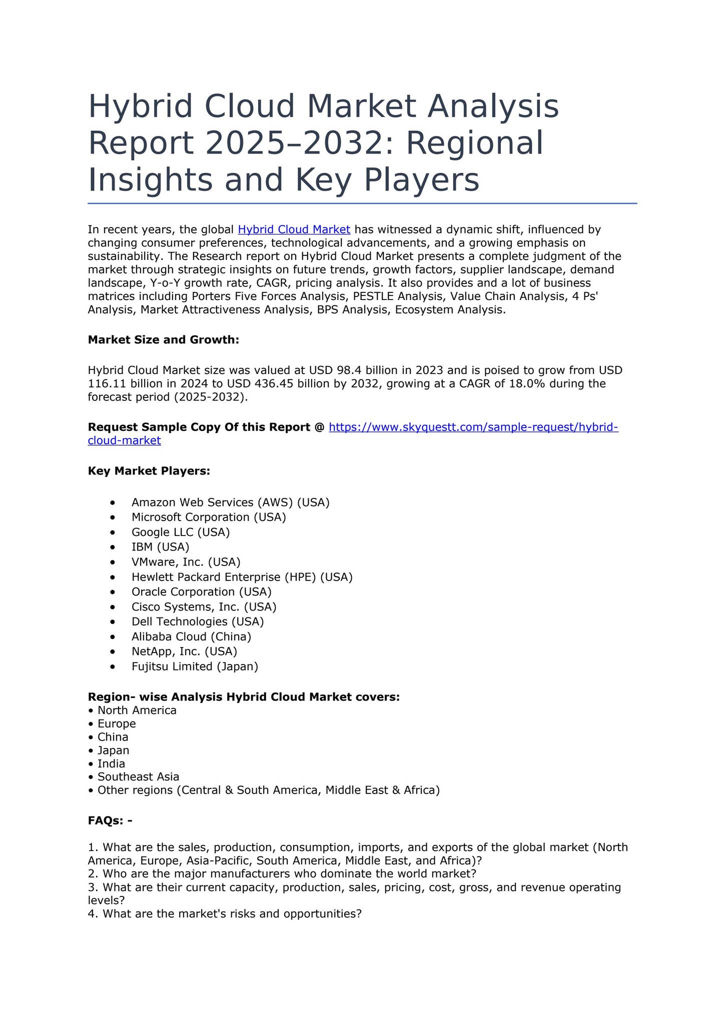 Hybrid Cloud Market Analysis Report 2025 by SkyQuest Technology Group ...