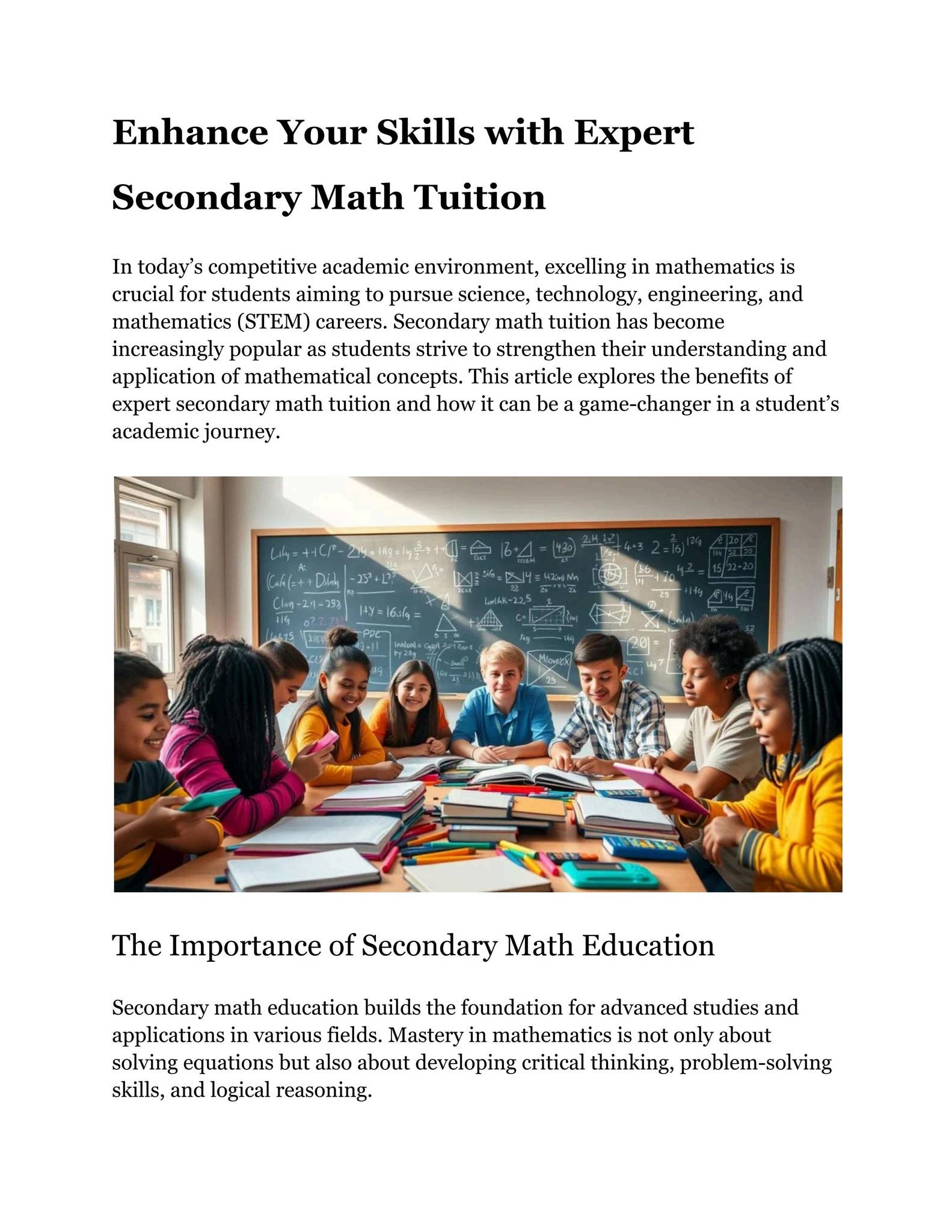 Enhance Your Skills with Expert Secondary Math Tuition by Mathathon - Issuu