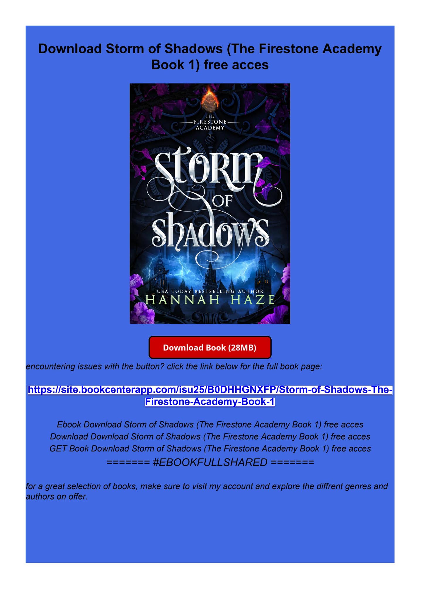 Download Storm of Shadows (The Firestone Academy Book 1) free acces by ...
