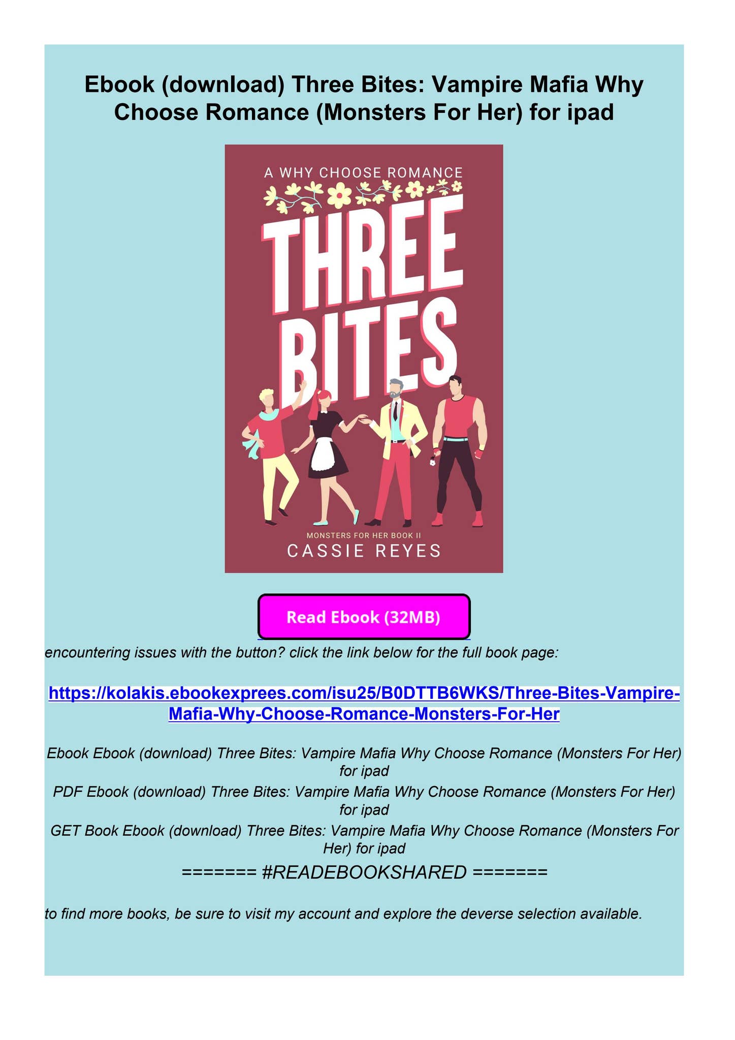 Ebook (download) Three Bites: Vampire Mafia Why Choose Romance ...
