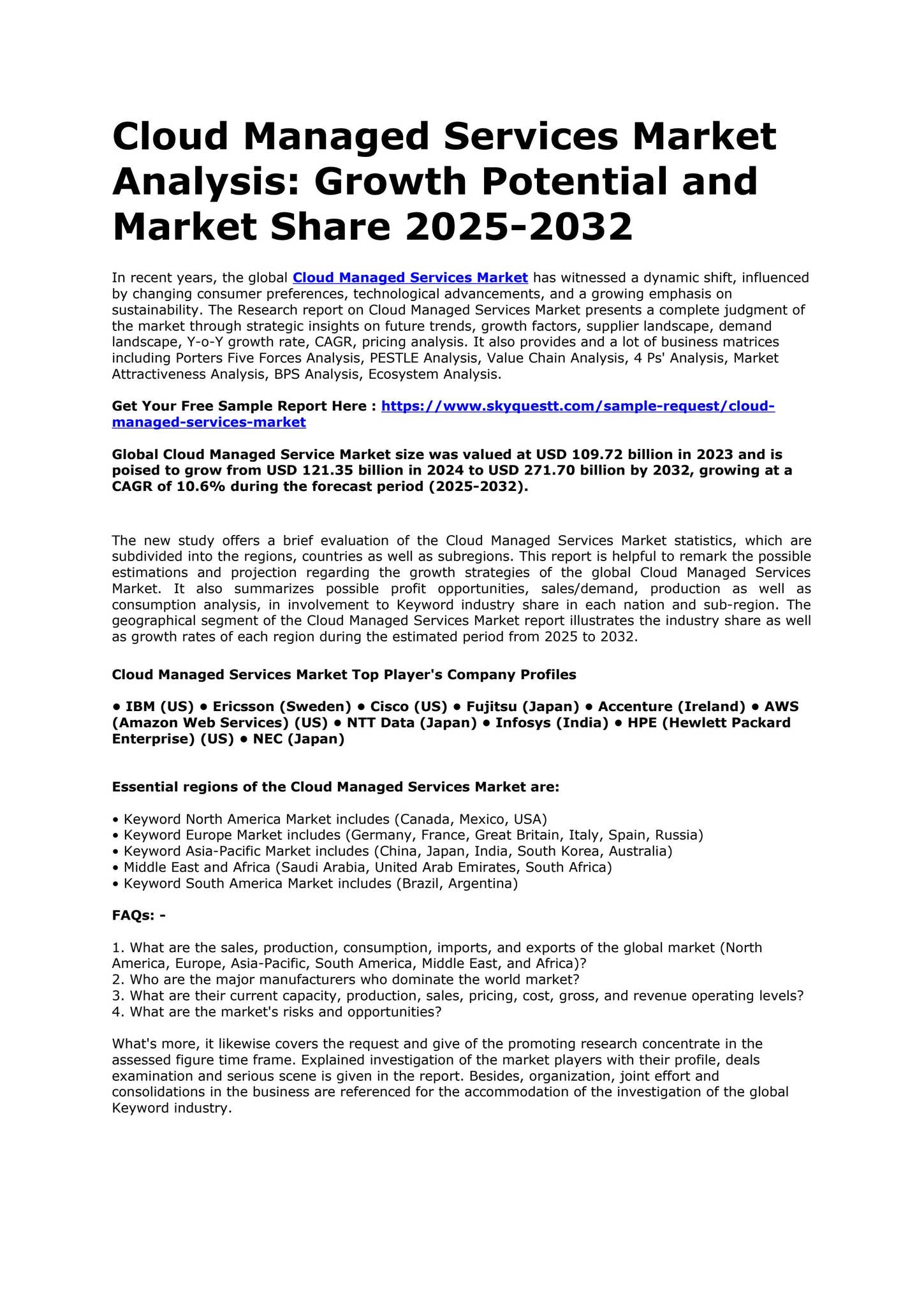 Cloud Managed Services Market Analysis by SkyQuest Technology Group - Issuu