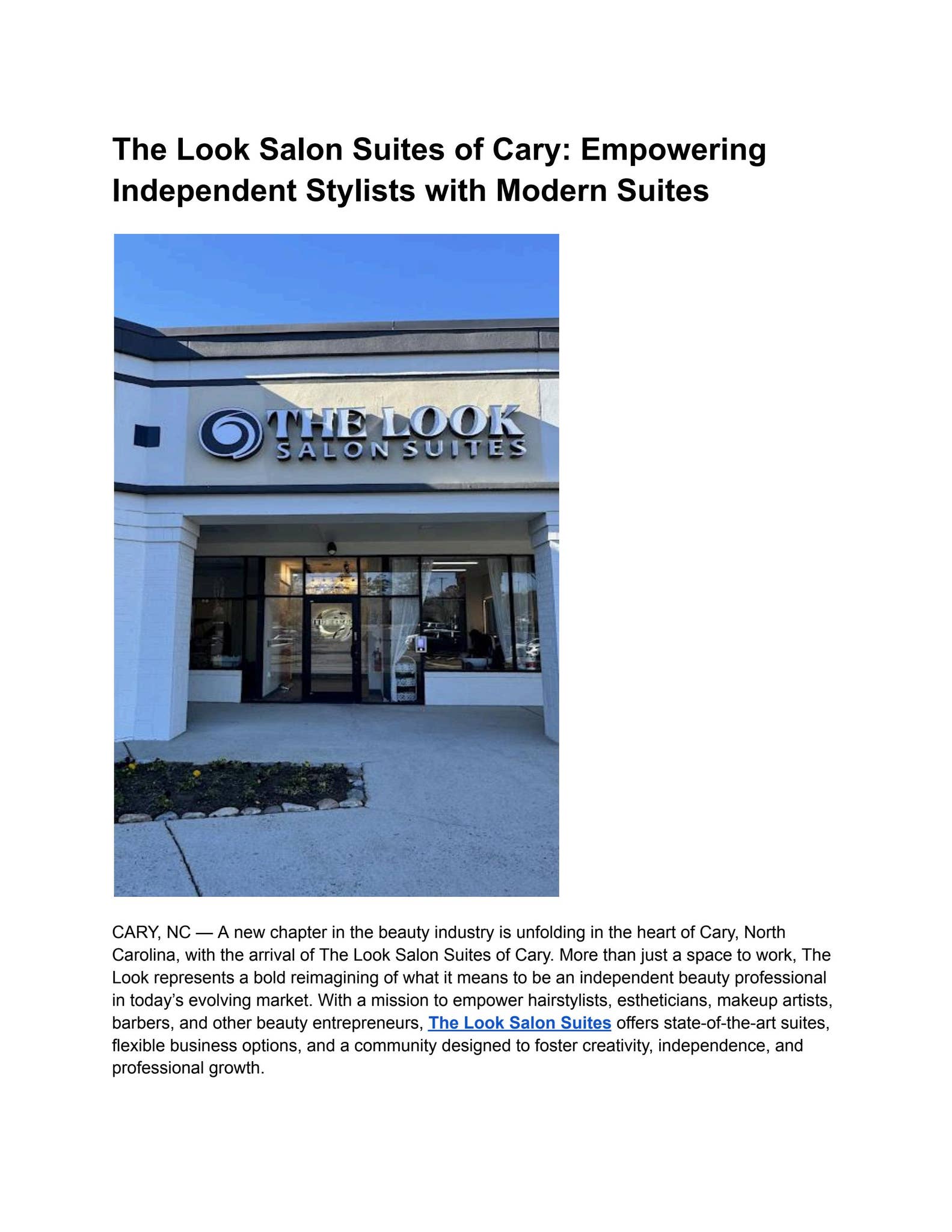 The Look Salon Suites of Cary_ Empowering Independent Stylists with ...
