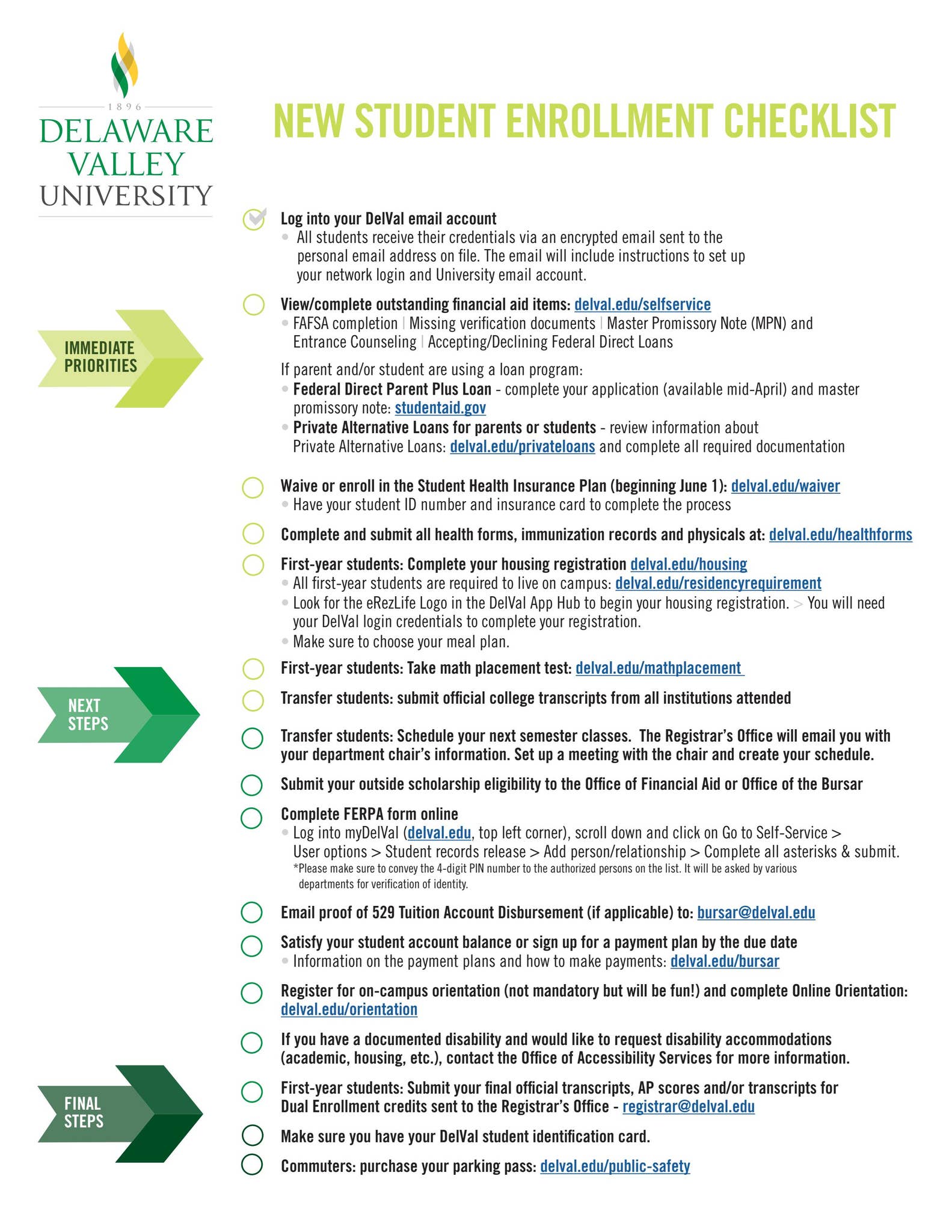 25-admissons enrollment checklistfor web (1) by Delaware Valley ...
