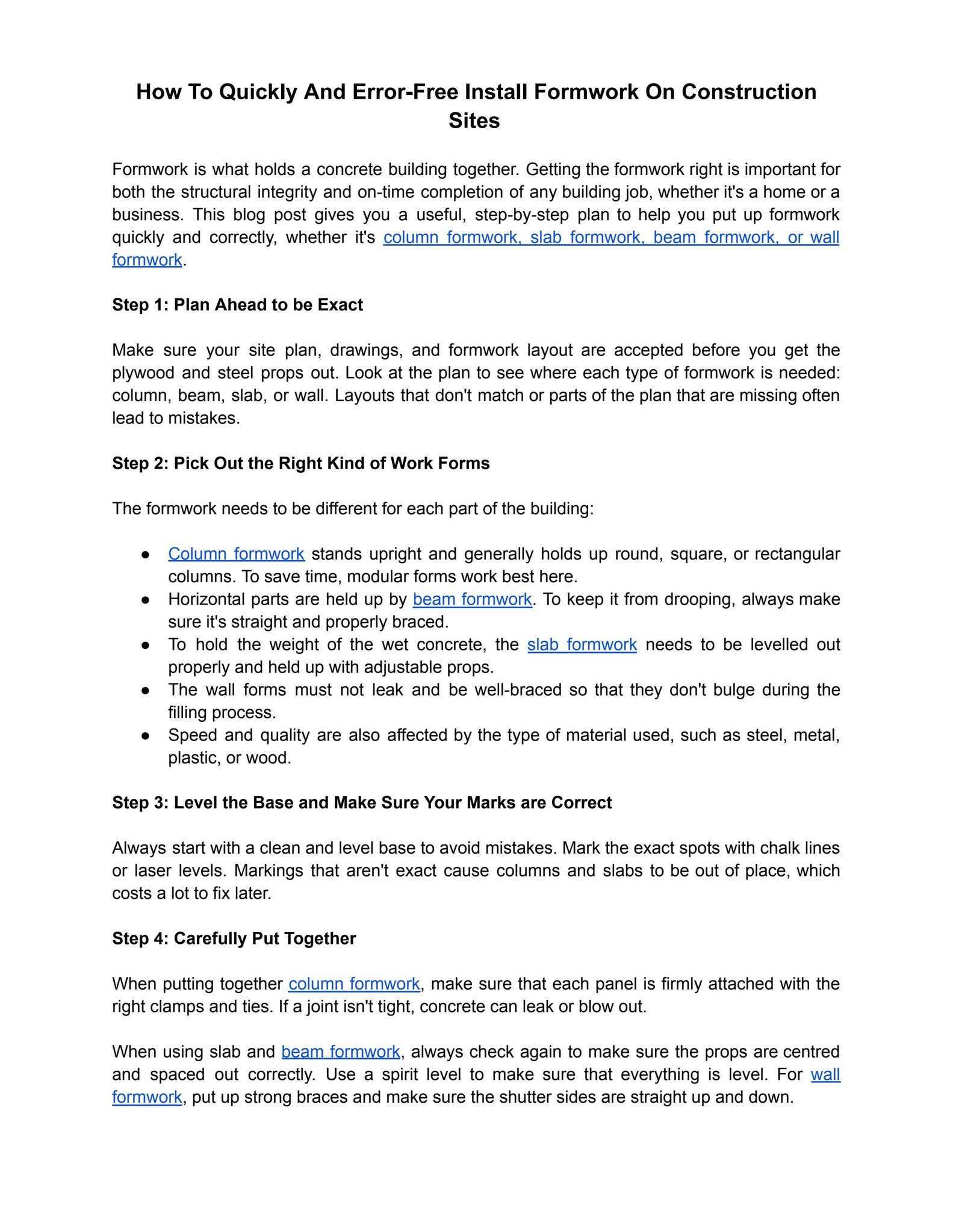 How To Quickly And Error-Free Install Formwork On Construction Sites by ...