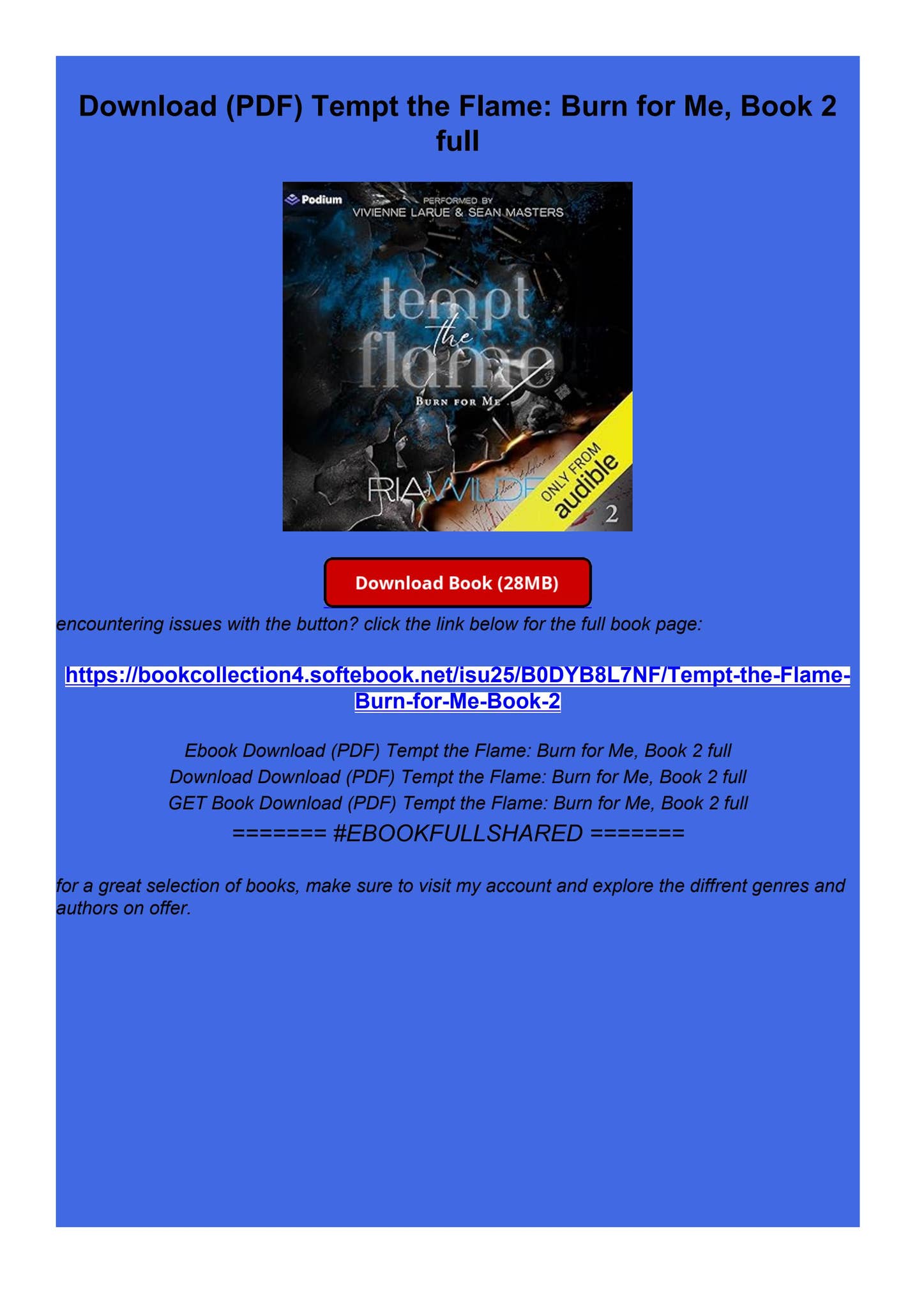 Download (PDF) Tempt the Flame: Burn for Me, Book 2 full by sawyertaekdodson - Issuu