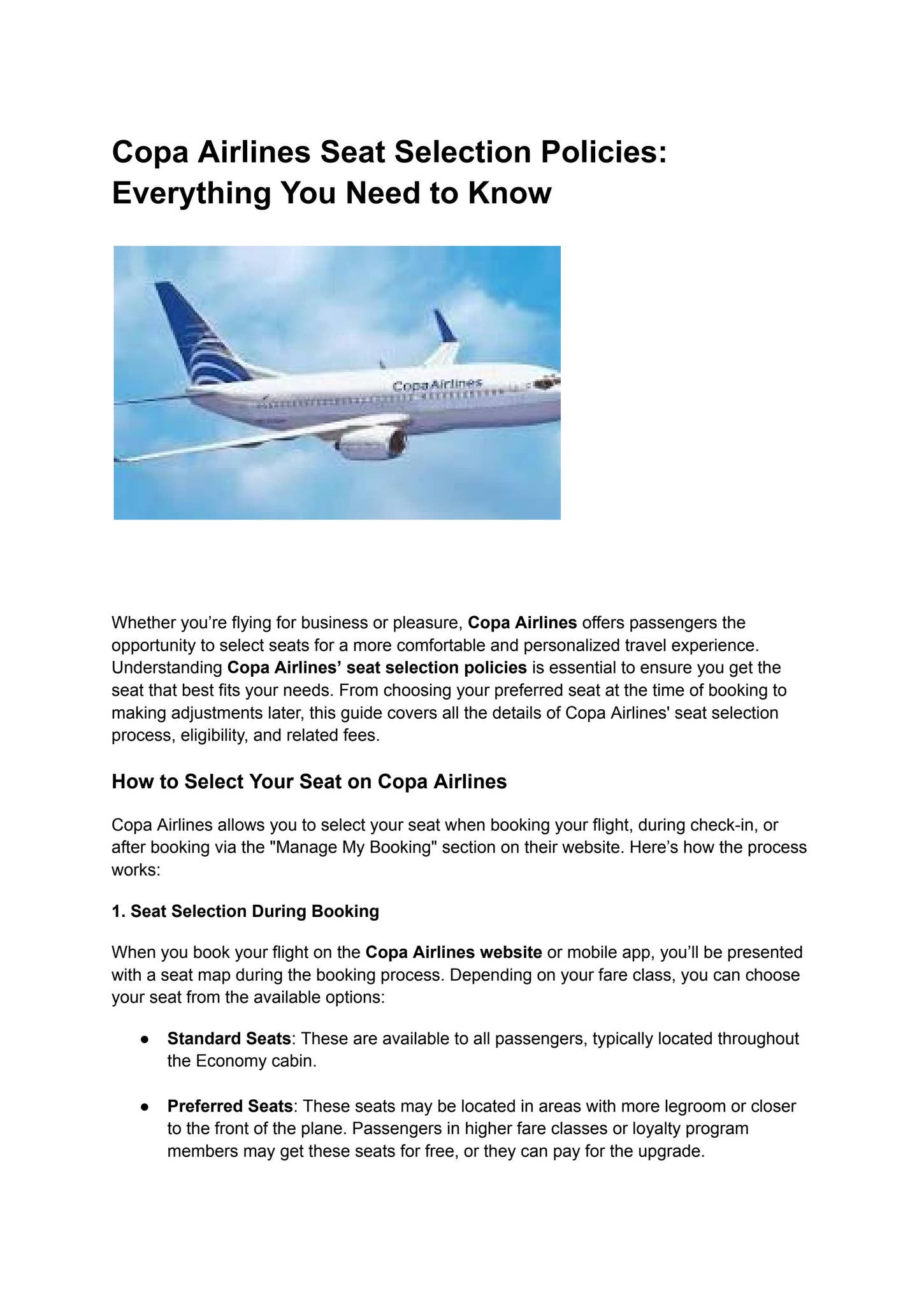 Copa Airlines Seat Selection Policies: Everything You Need to Know by ...
