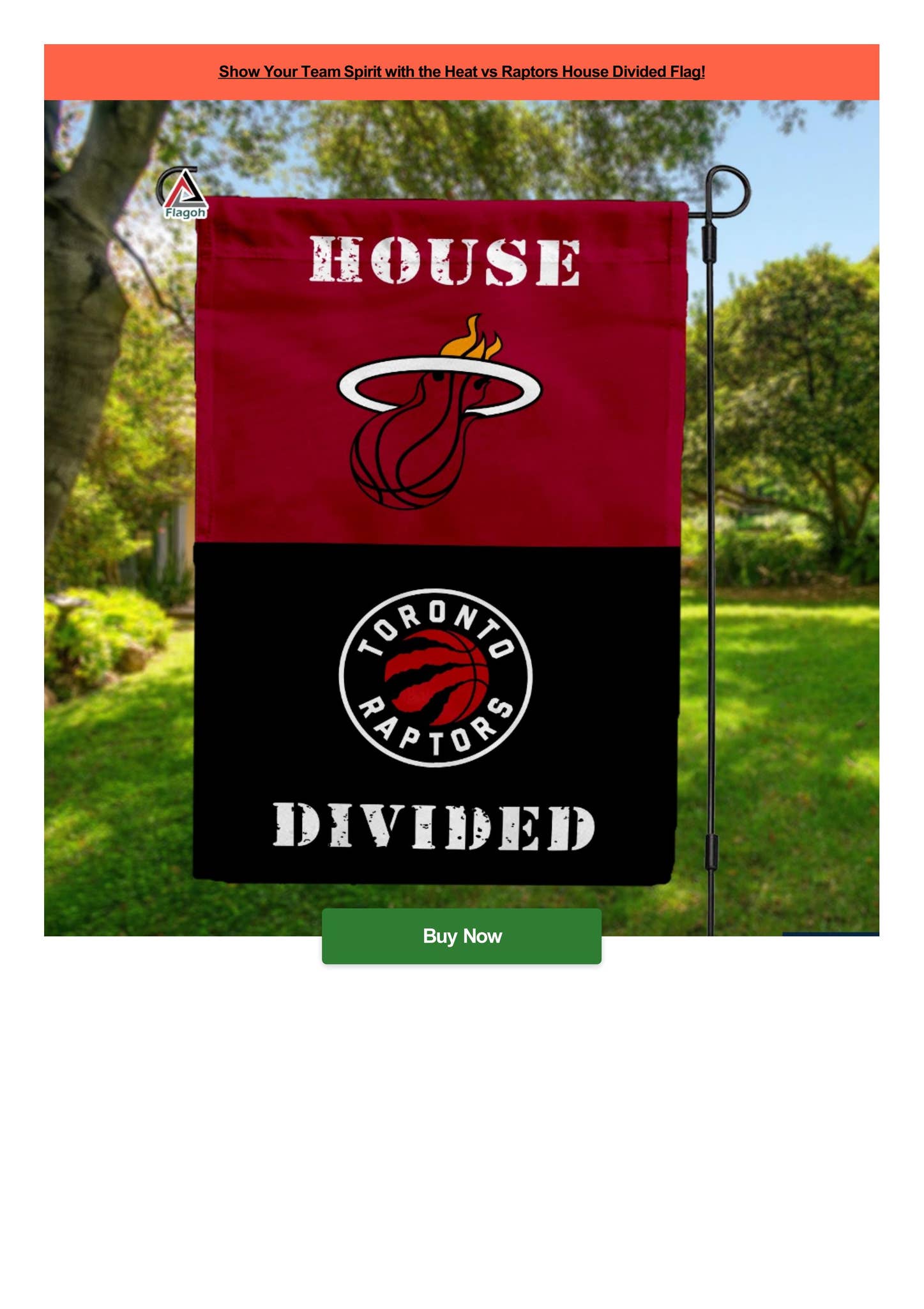Heat vs Raptors House Divided Flag, NBA House Divided Flag by flagoh ...
