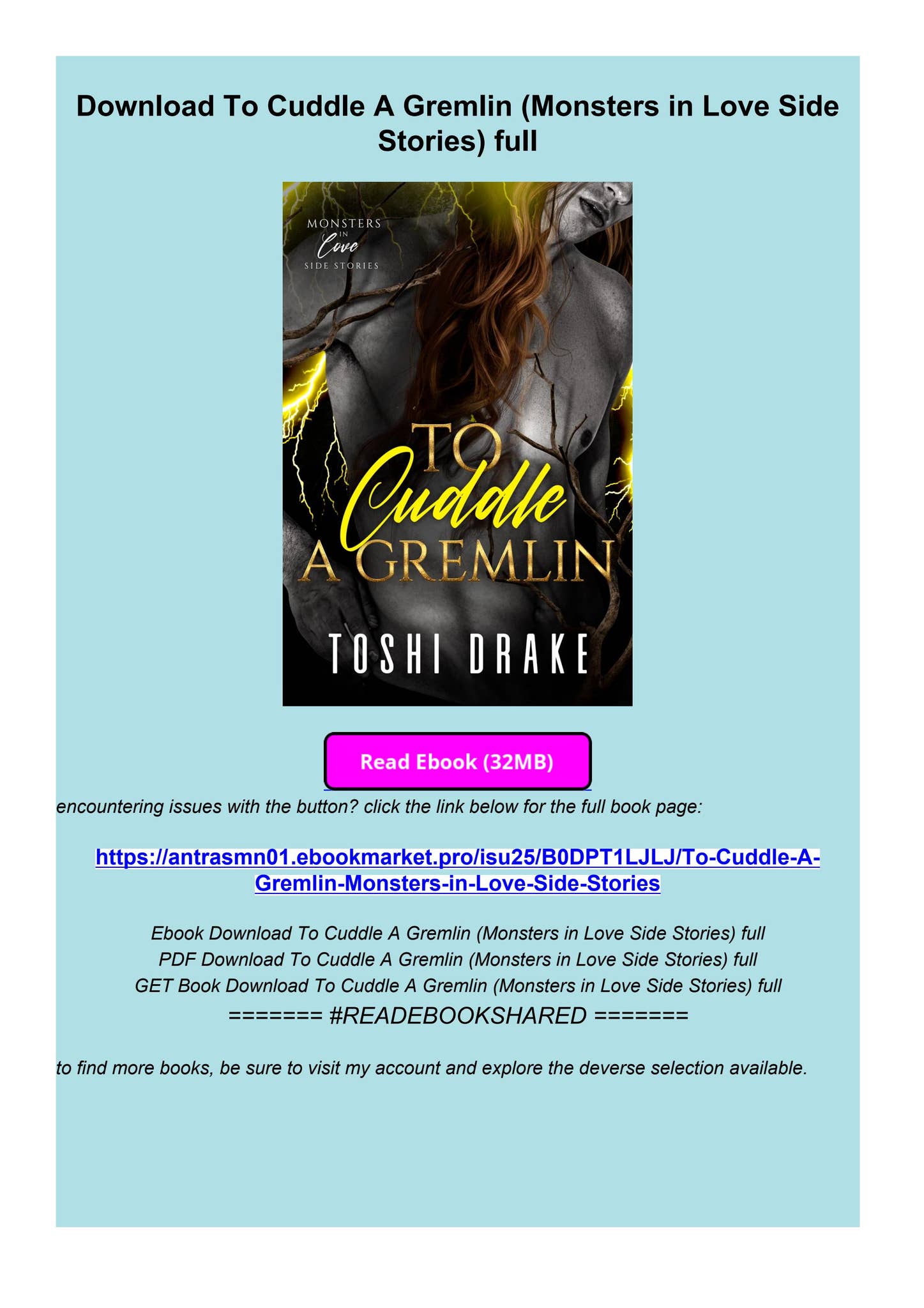 Download To Cuddle A Gremlin (Monsters in Love Side Stories) full by ...