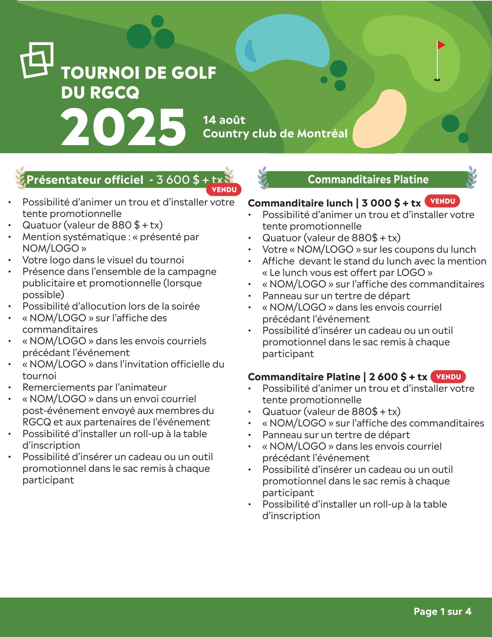 GOLF MTL 2025 - PLAN DE COMMANDITES by Direction RGCQ - Issuu