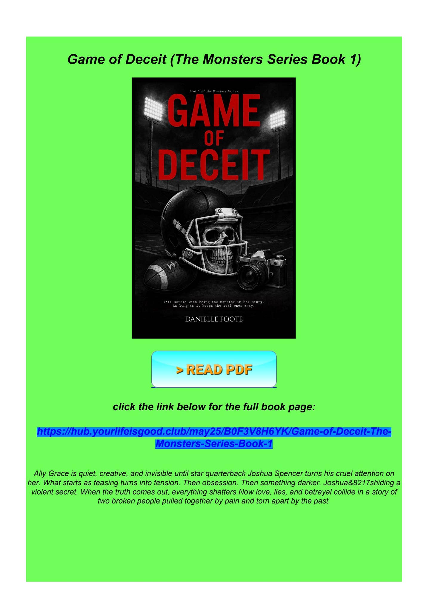 READ Game of Deceit (The Monsters Series Book 1) by jasminefoxsa - Issuu