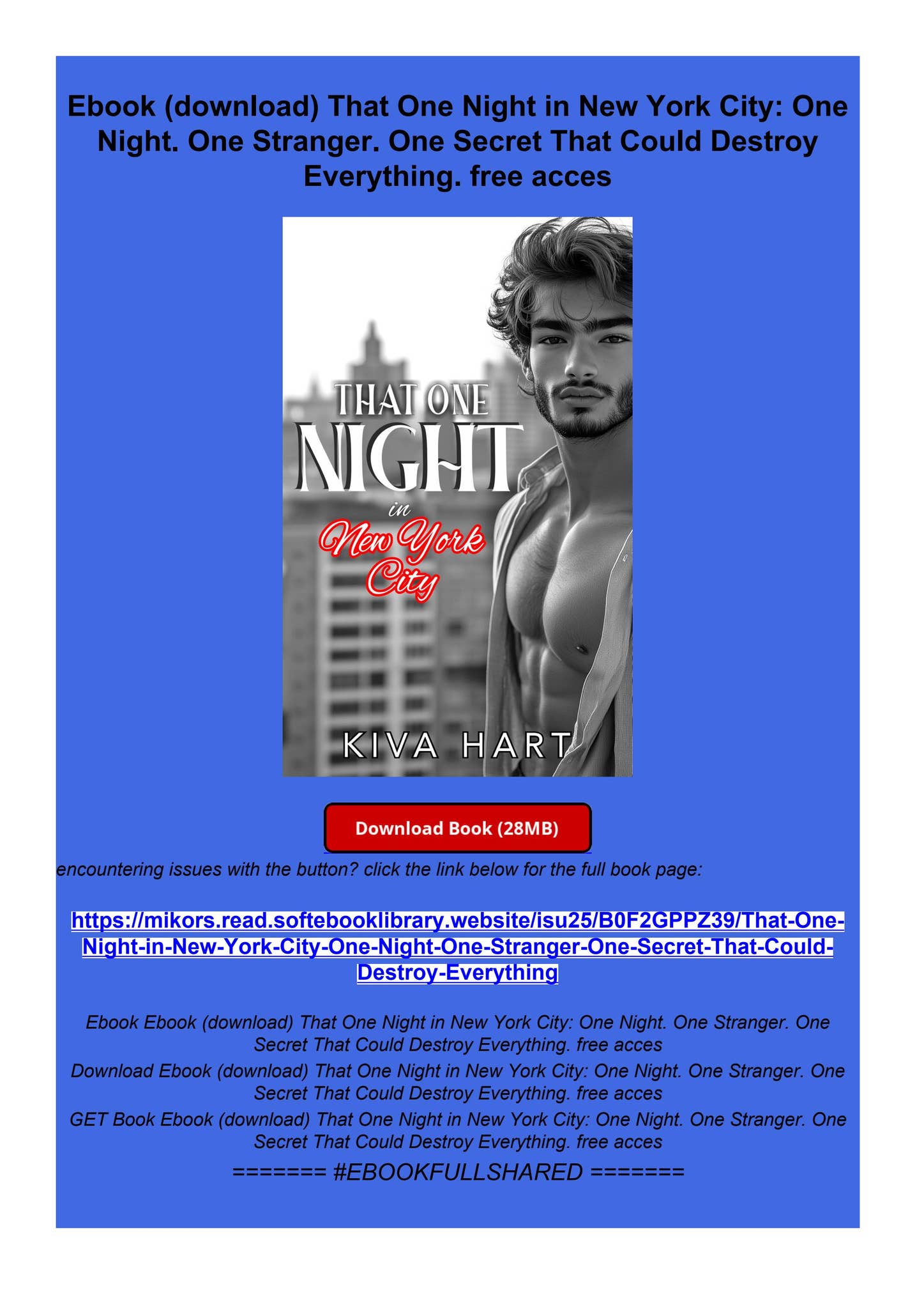 Ebook (download) That One Night in New York City: One Night. One ...