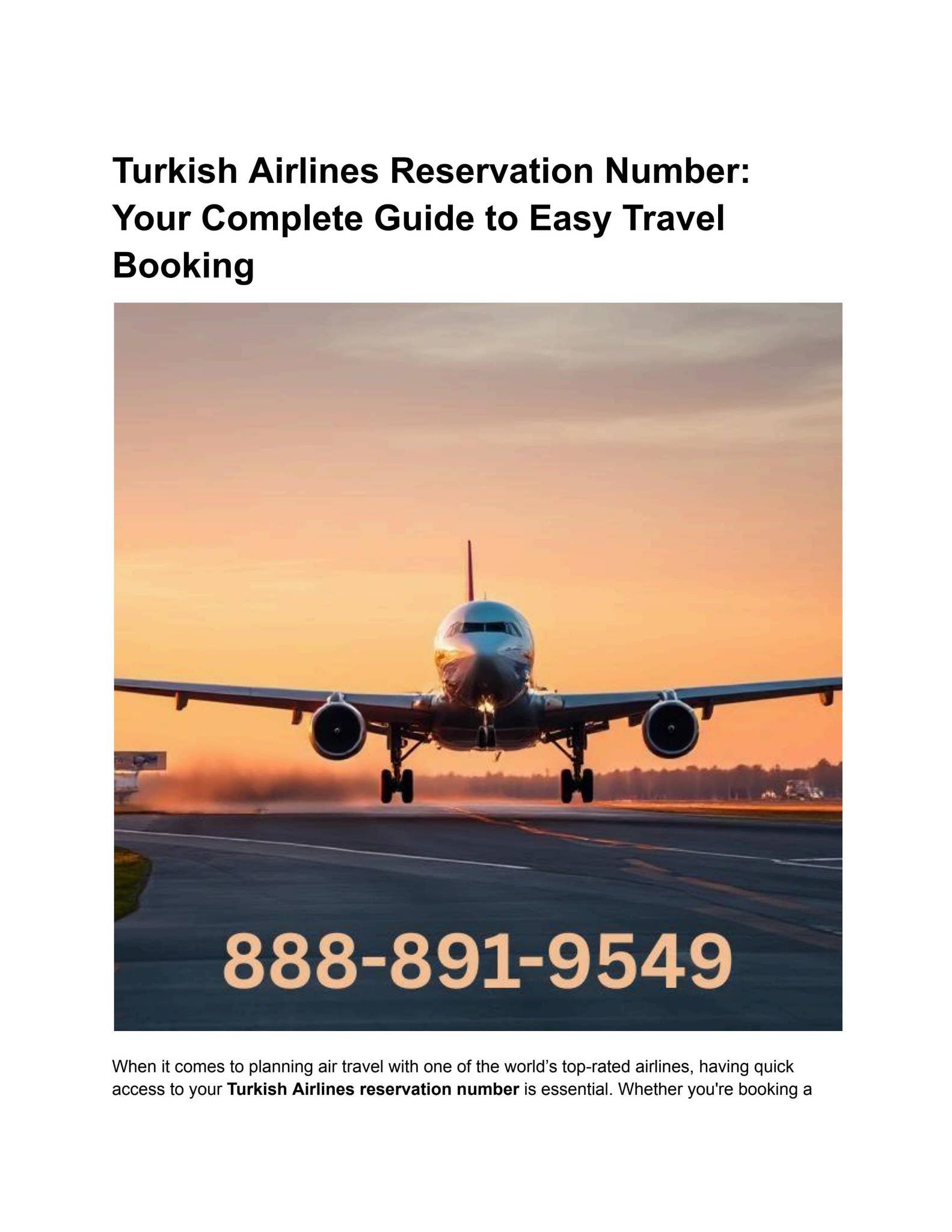 Turkish Airlines Reservation Number by EtihadAir - Issuu