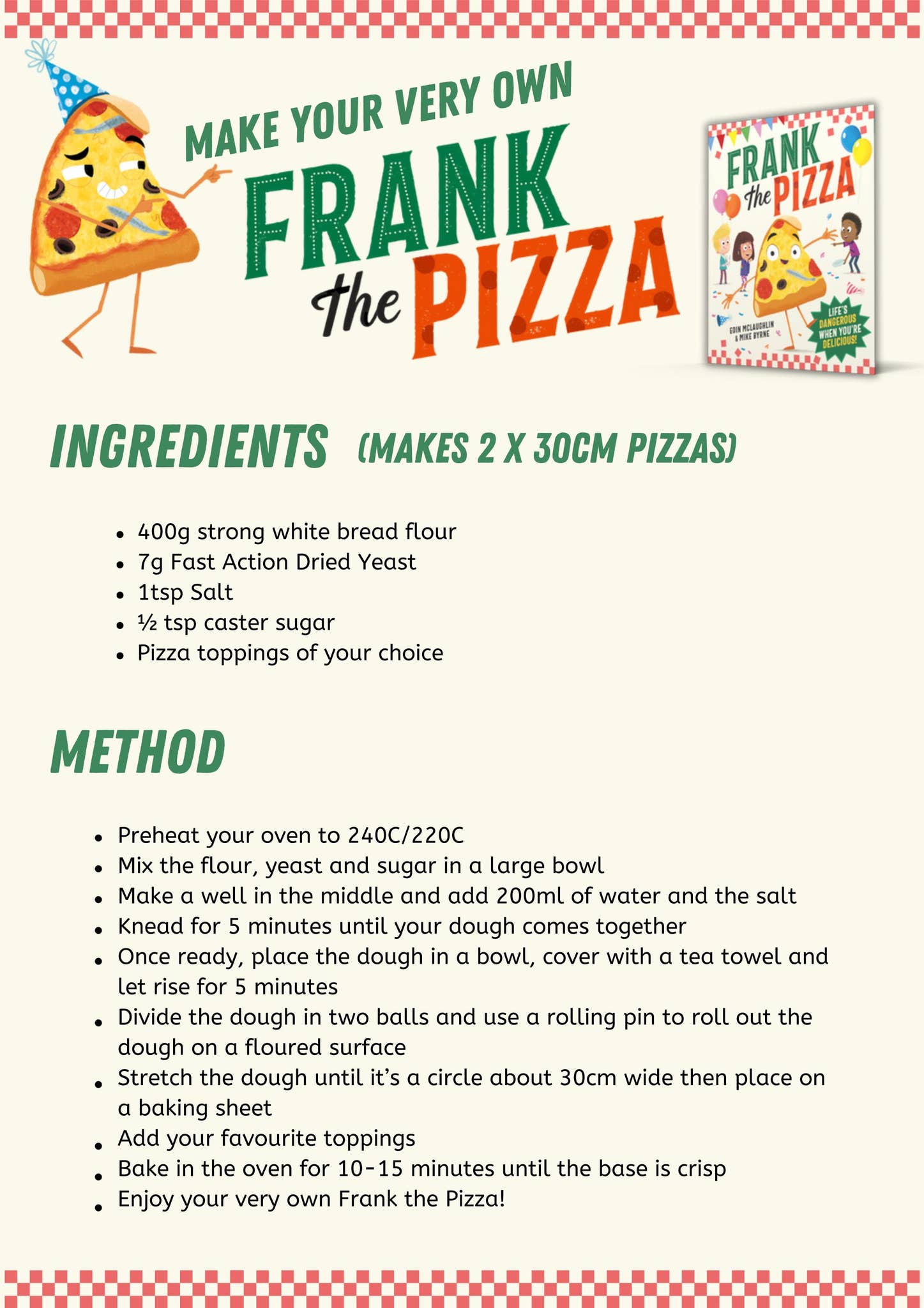 Frank the Pizza recipe card by harpercollinschildrens - Issuu