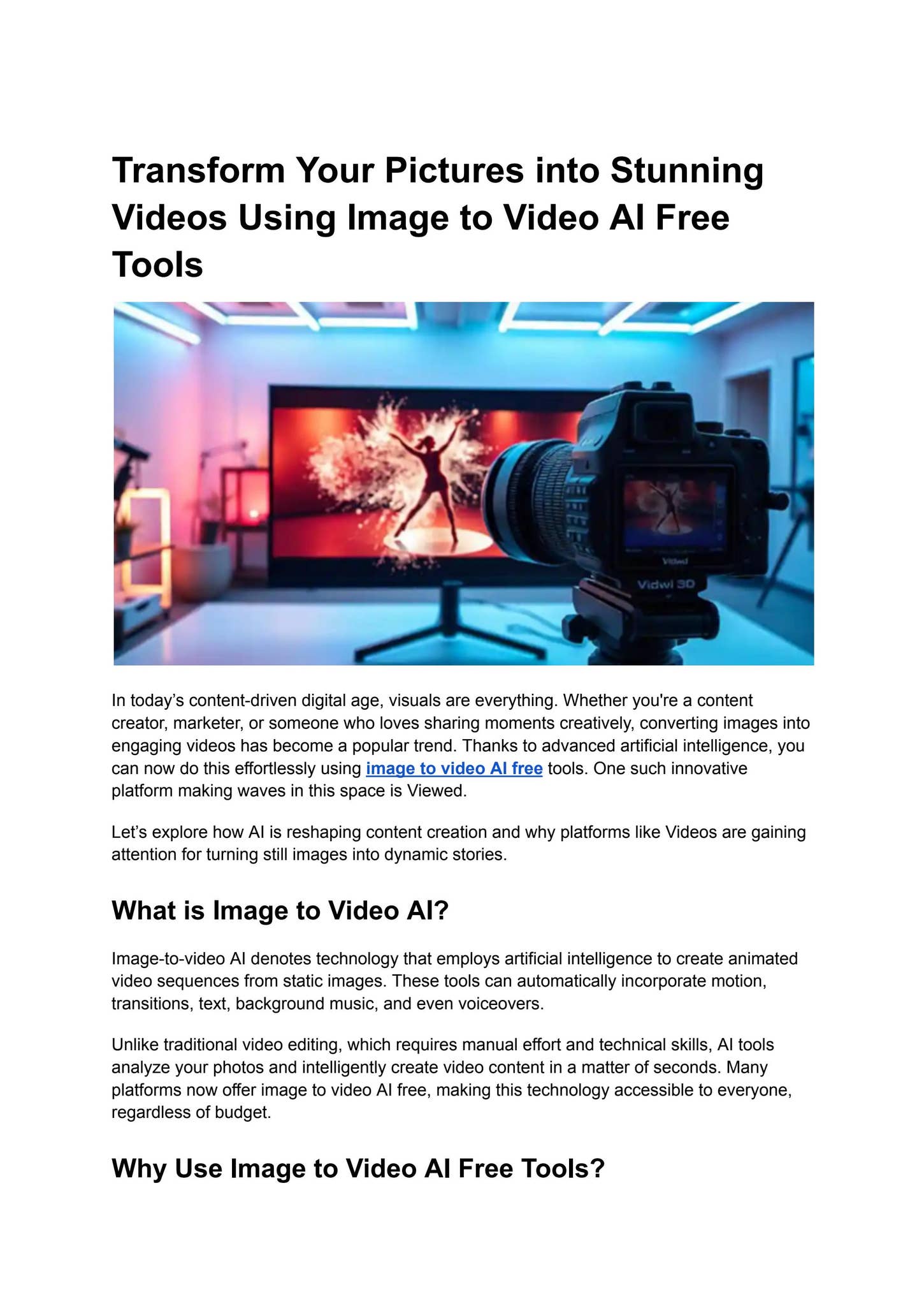 Transform Your Pictures into Stunning Videos Using Image to Video AI ...