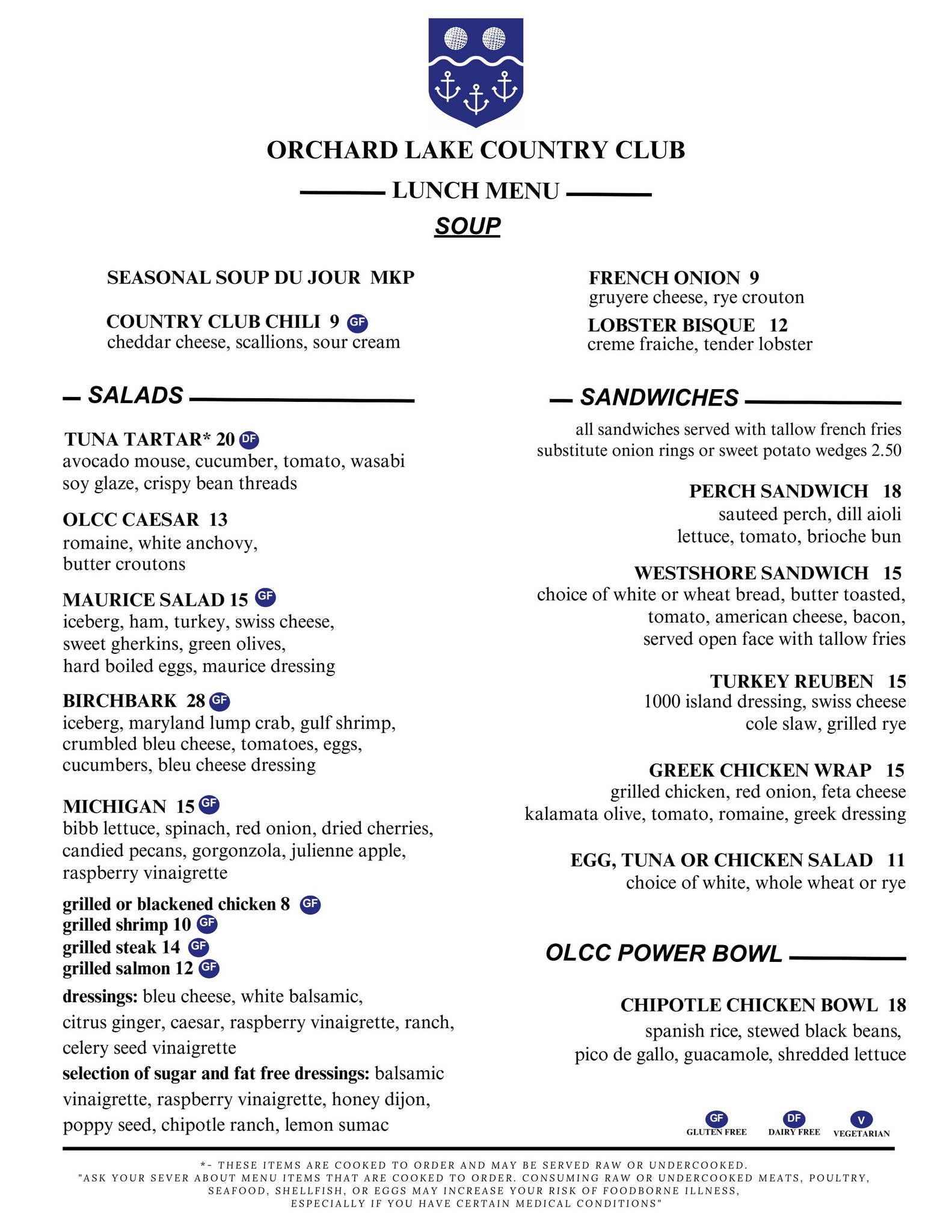 LUNCH MENU MAY 22 by orchardlakecc - Issuu
