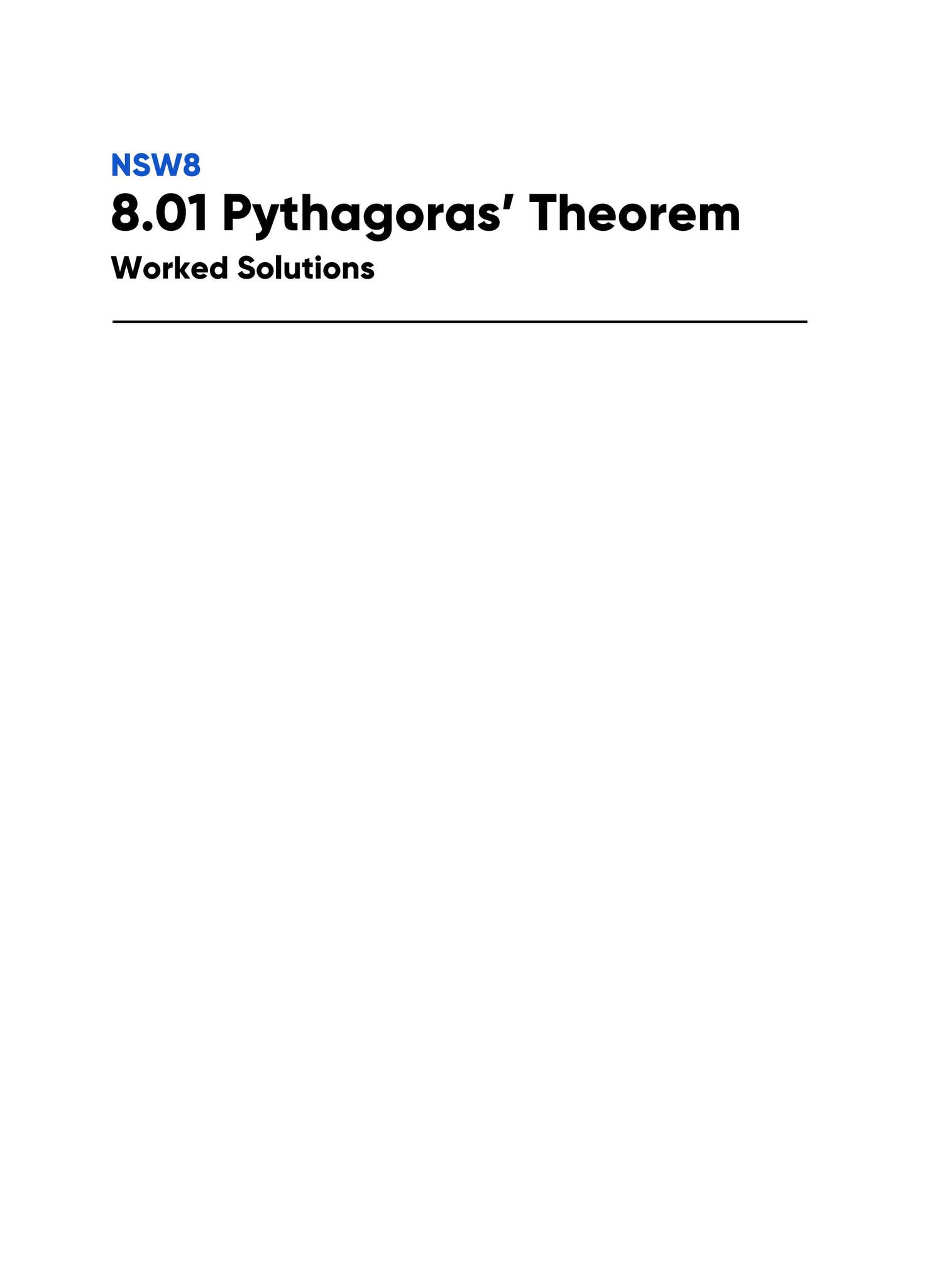 NSW 8 Pythagoras' Theorem worked solutions by Chris Velis - Issuu