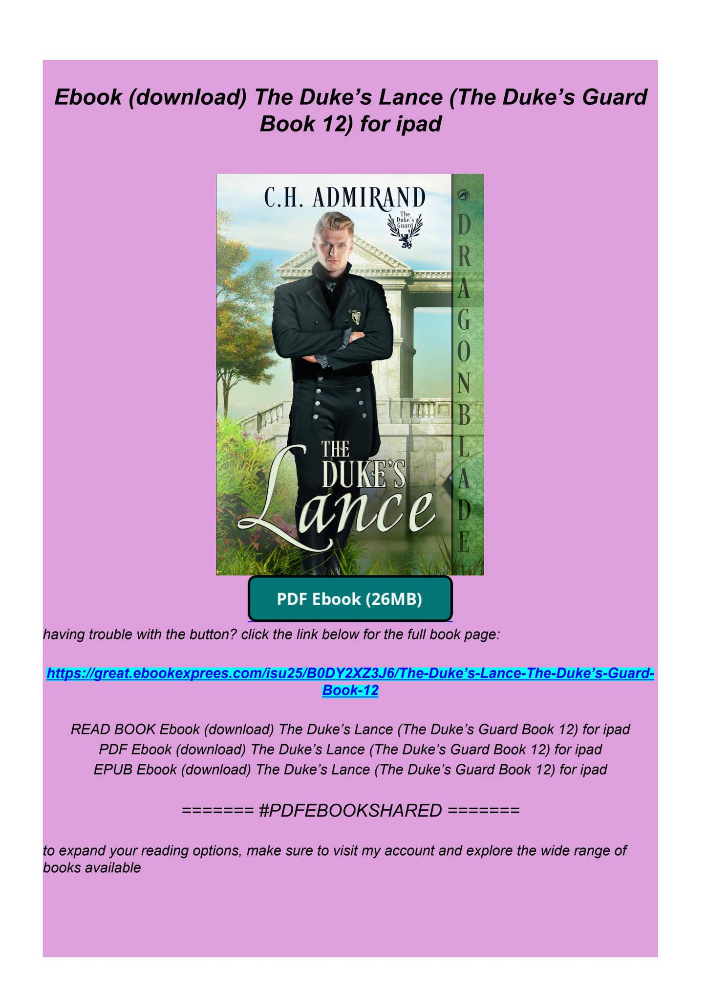 Ebook (download) The Duke’s Lance (The Duke’s Guard Book 12) for ipad ...