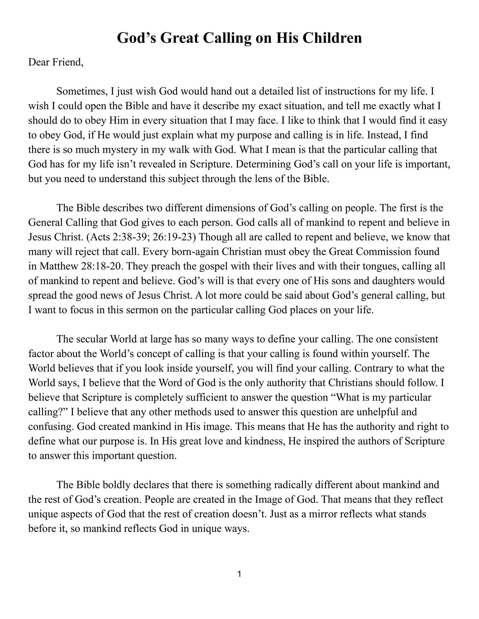 God's Great Calling on His Children by New Life Evangelistic Center - Issuu