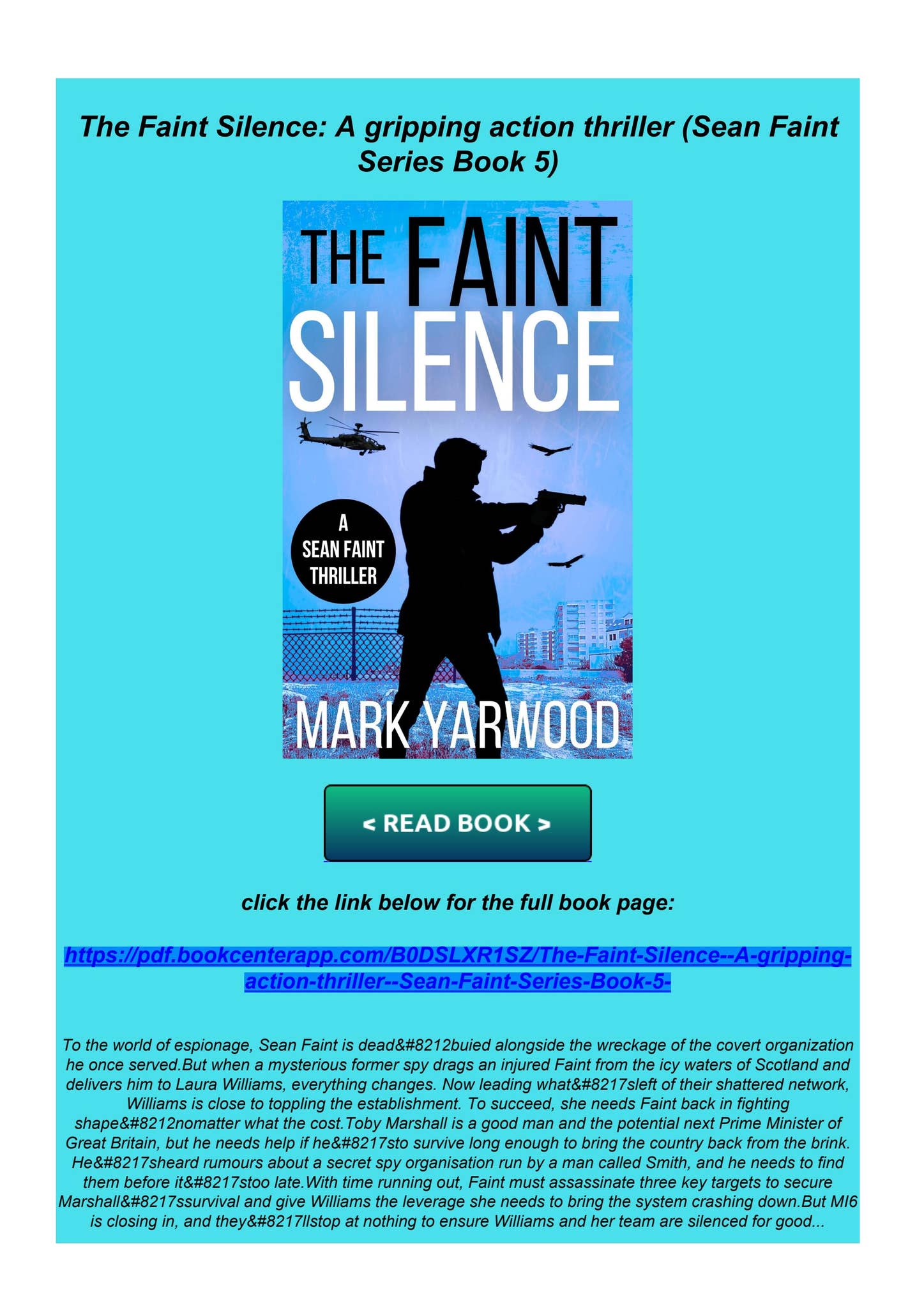 Ebook PDF The Faint Silence: A gripping action thriller (Sean Faint ...