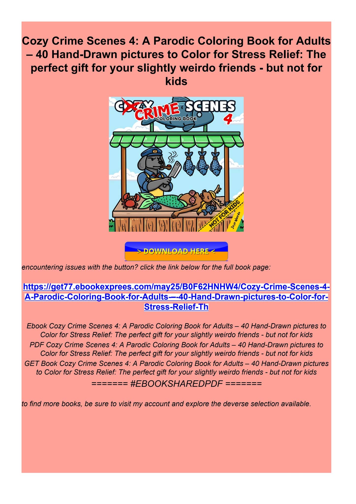 [PDF] Cozy Crime Scenes 4: A Parodic Coloring Book for Adults – 40 Han ...