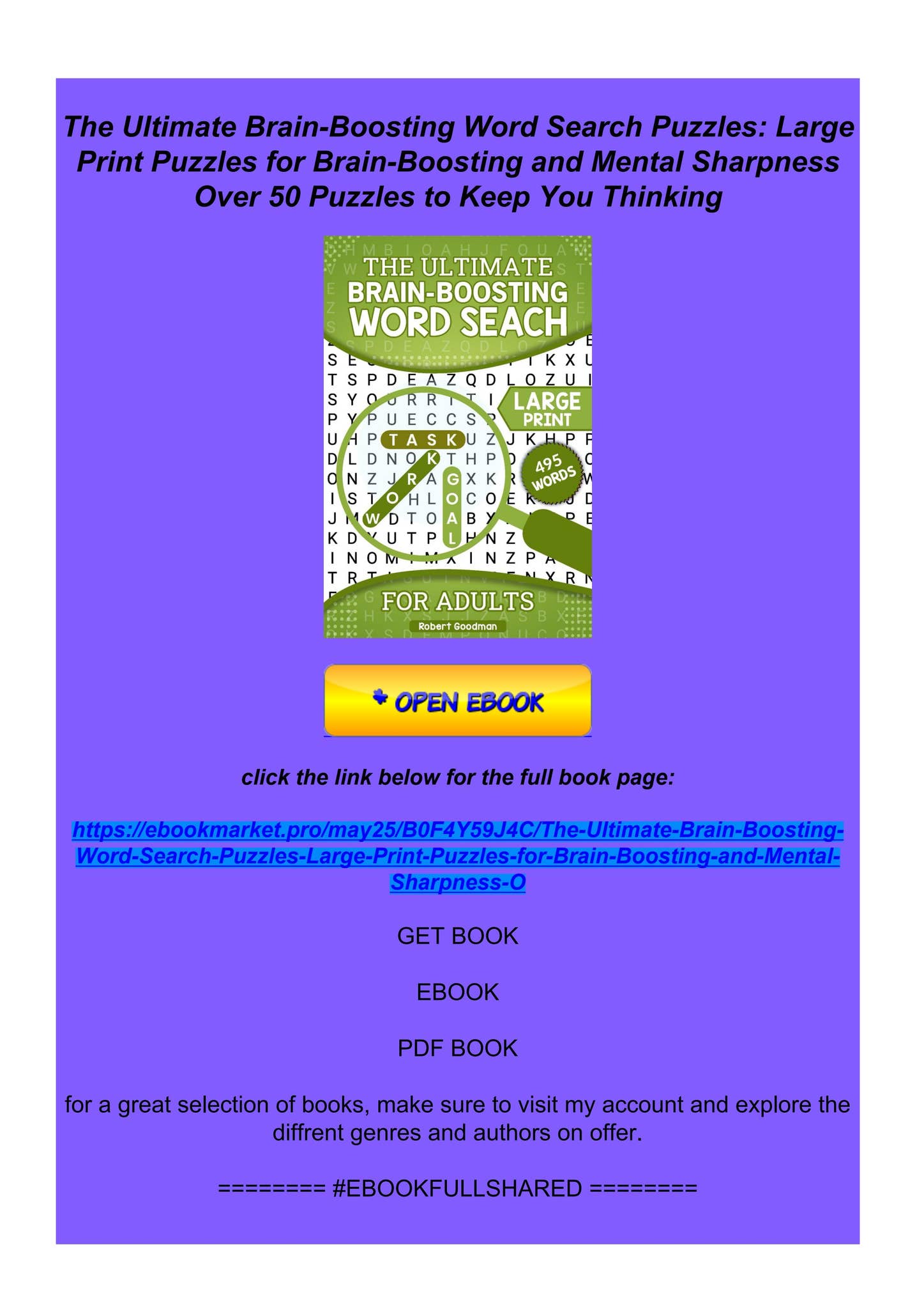 [PDF] The Ultimate Brain-Boosting Word Search Puzzles: Large Print Puz ...