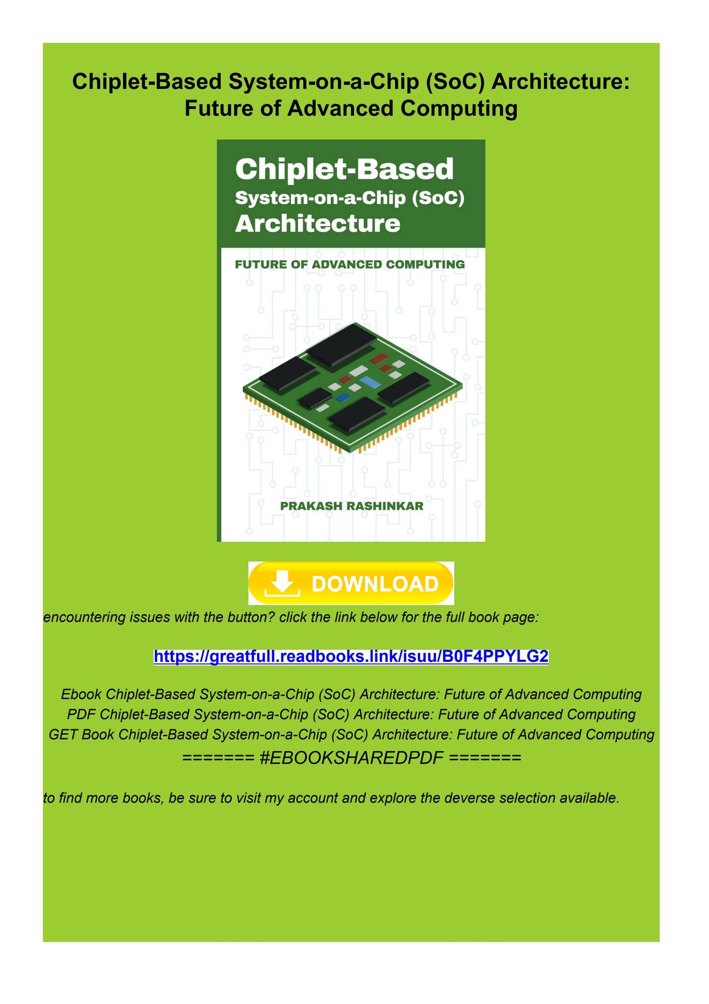 DOWNLOAD PDF Chiplet-Based System-on-a-Chip (SoC) Architecture: Future ...
